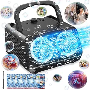 Amazon.com: Bubble Machine,Upgraded Automatic Bubble Blower,Portable ...