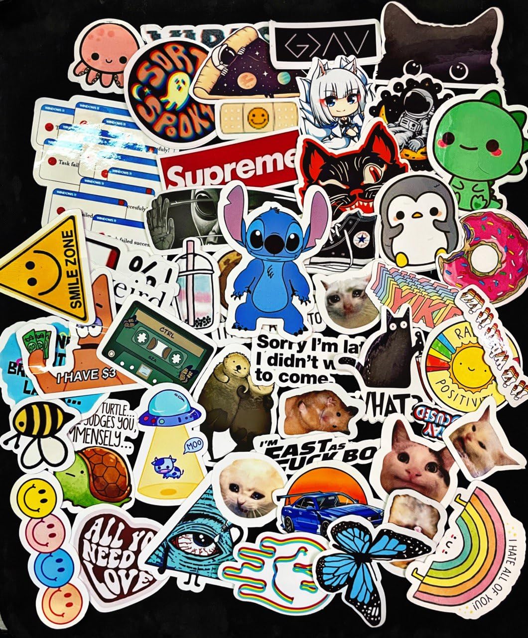 Sticker Fever 3M Vinyl 40 Cute & Funny Aesthetic Stickers for Laptop ...