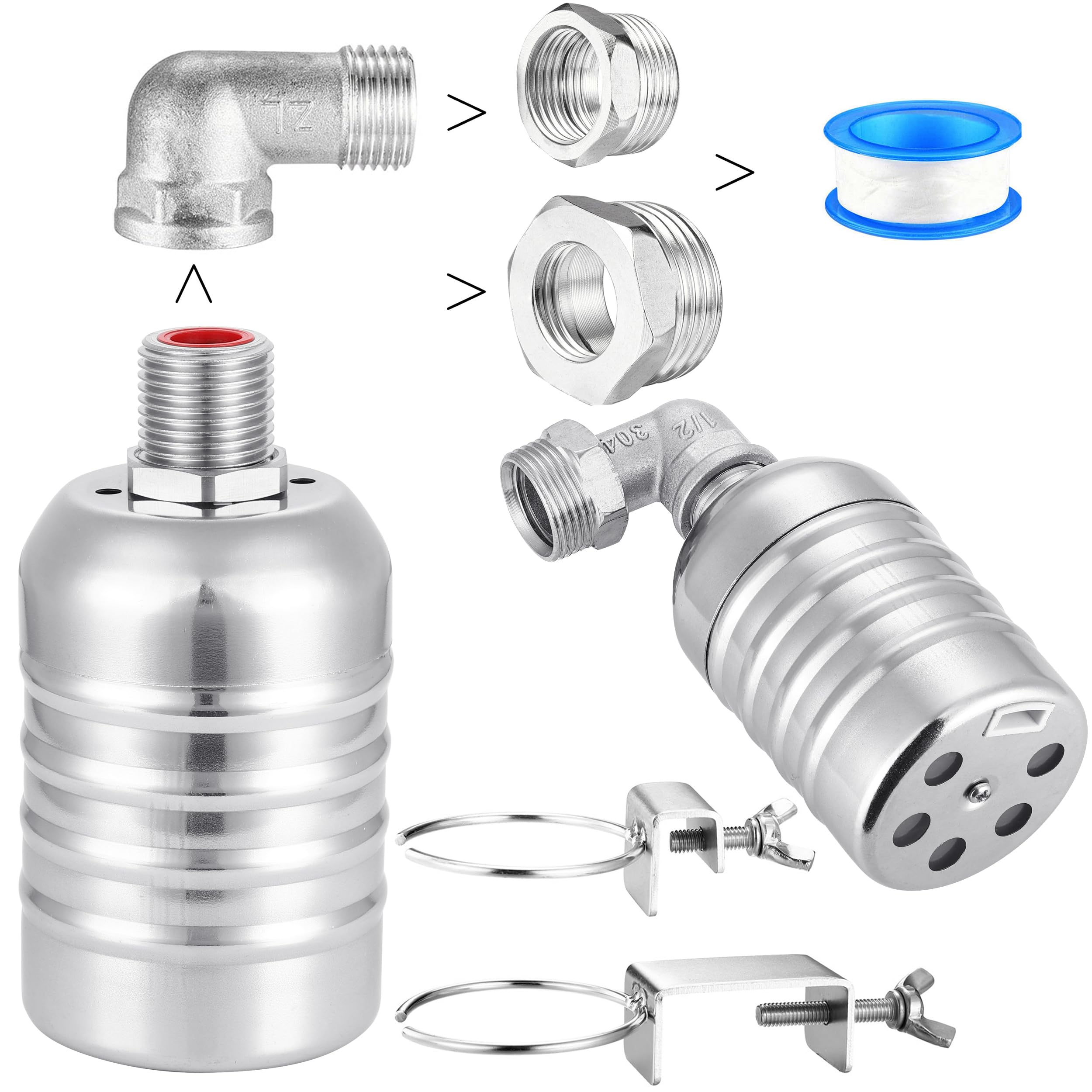 Snapklik.com : 1/2" 3/4" 1" Float Valve Water Level Shut Off, 304 ...