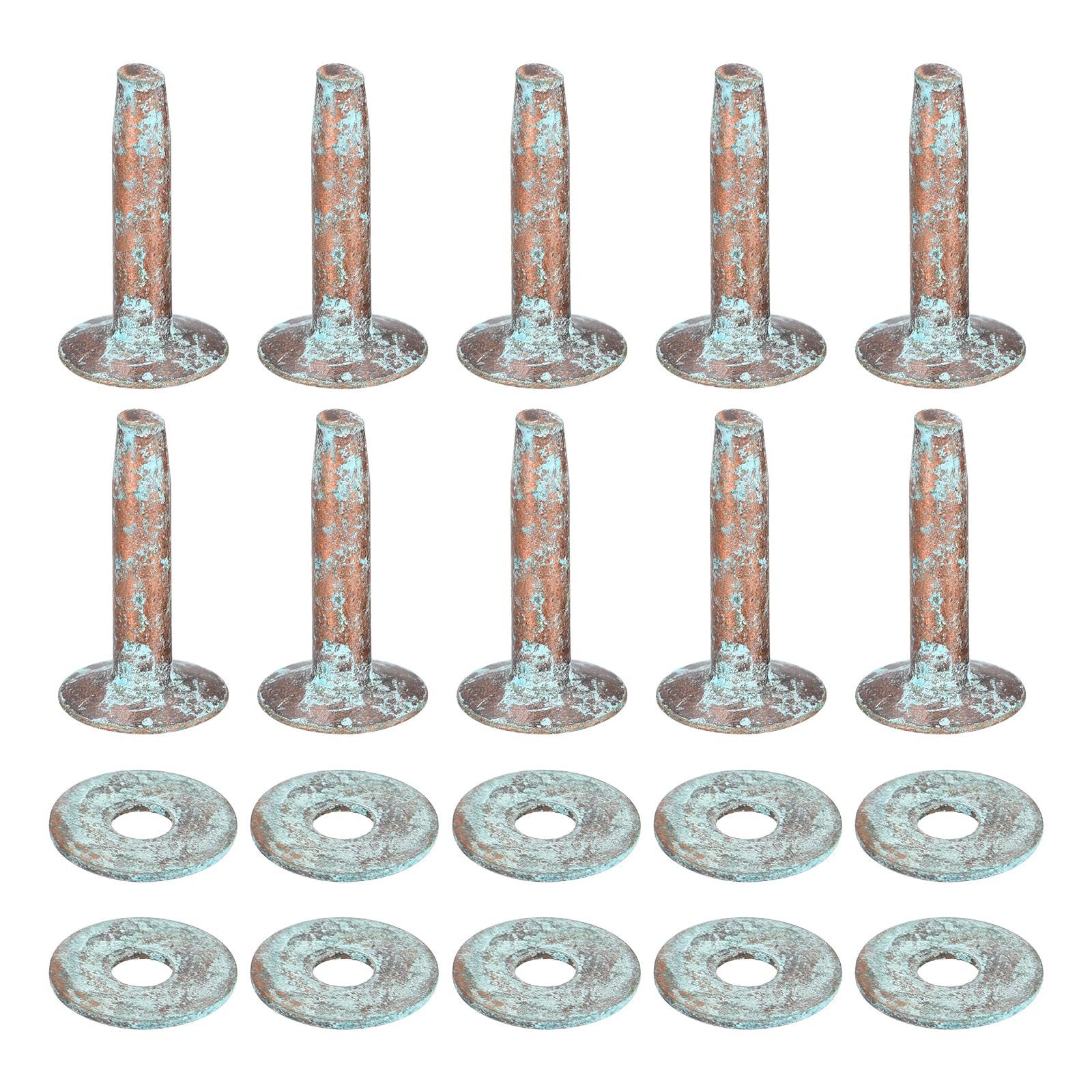 Amazon.com: uxcell 10 Set Copper Rivets and Burrs, 12x4x21mm Solid ...