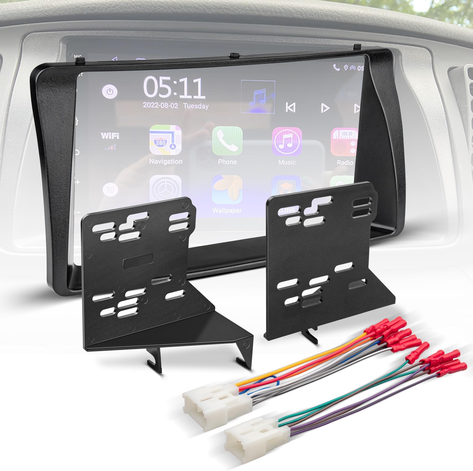 Amazon.com: NuIth Double DIN Radio Installation Dash Kit W/Radio Wire ...