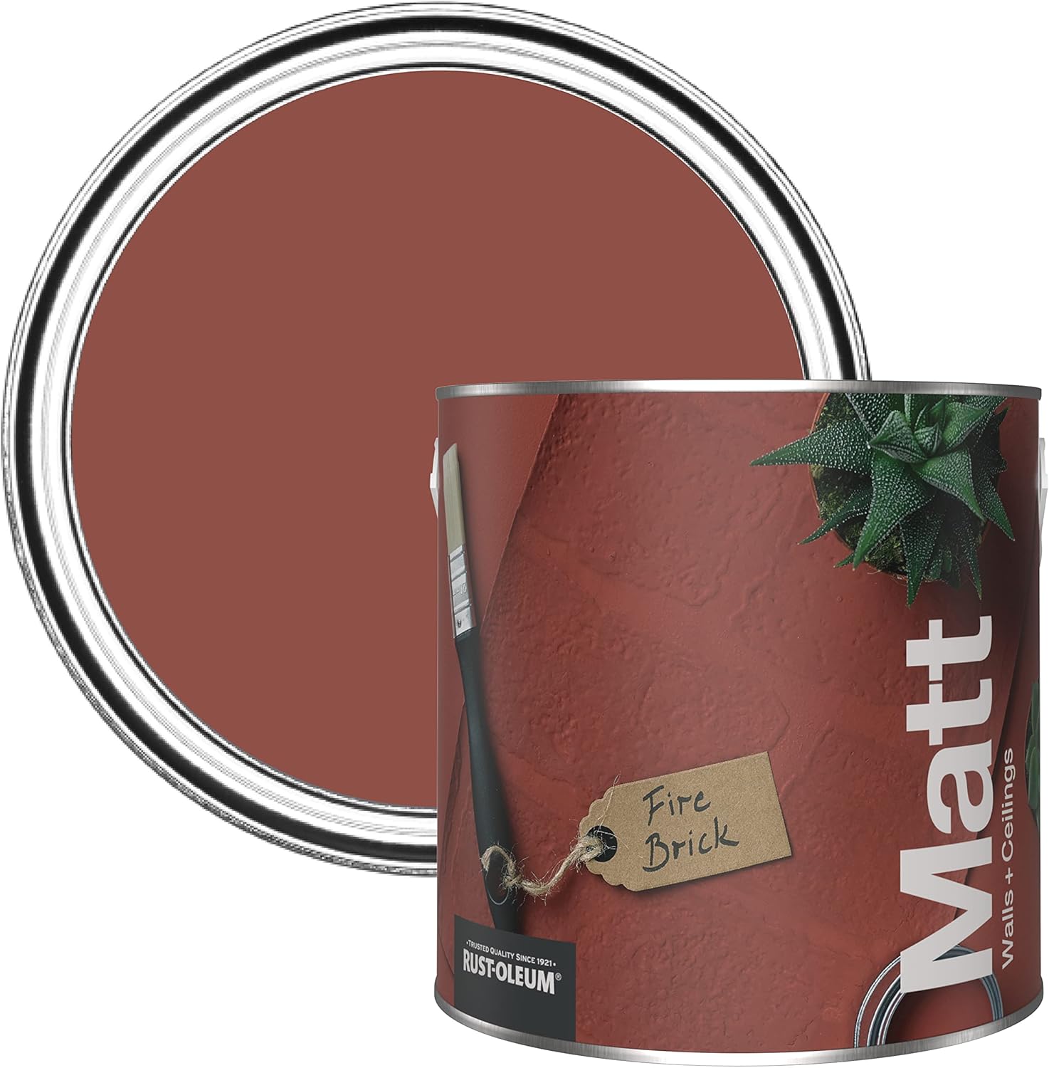 Rust-Oleum Colours Matt Emulsion Wall and Ceiling Paint - Fire Brick 2 ...