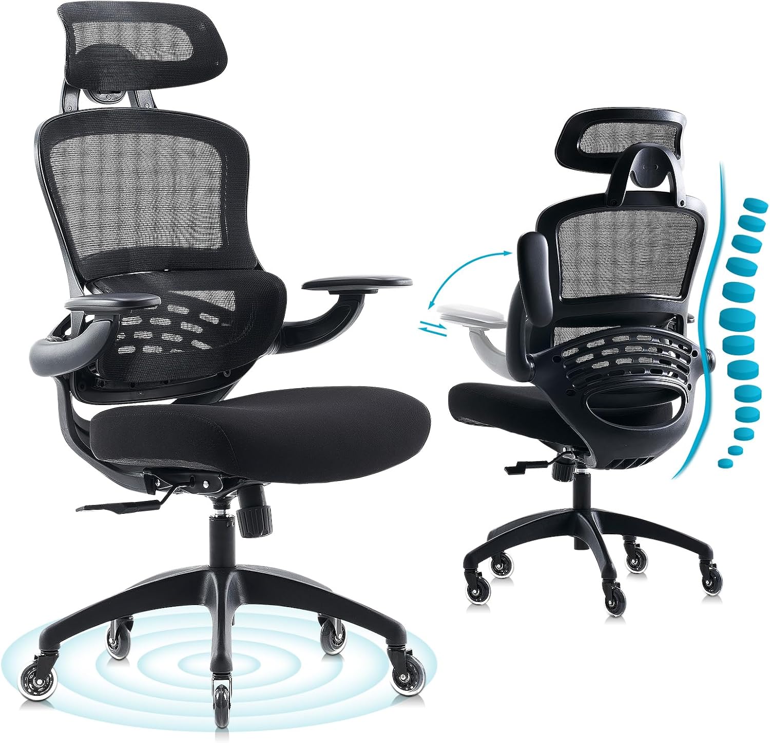 Amazon.com: YOUTASTE Managerial Executive Office Chair Mesh Home Desk ...