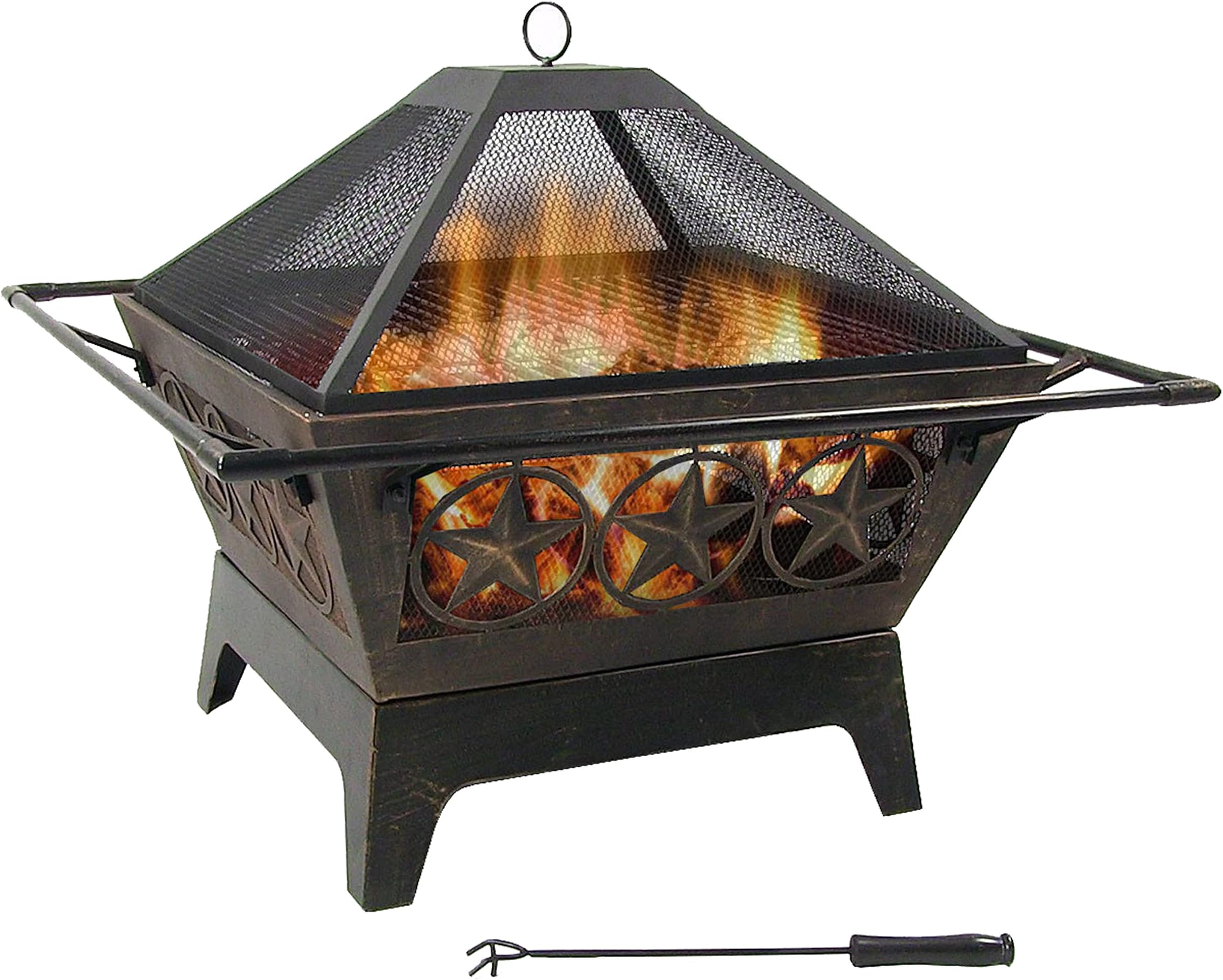 Amazon.com : Panovue 35 Inch Wood Burning Fire Pit with BBQ Grill ...