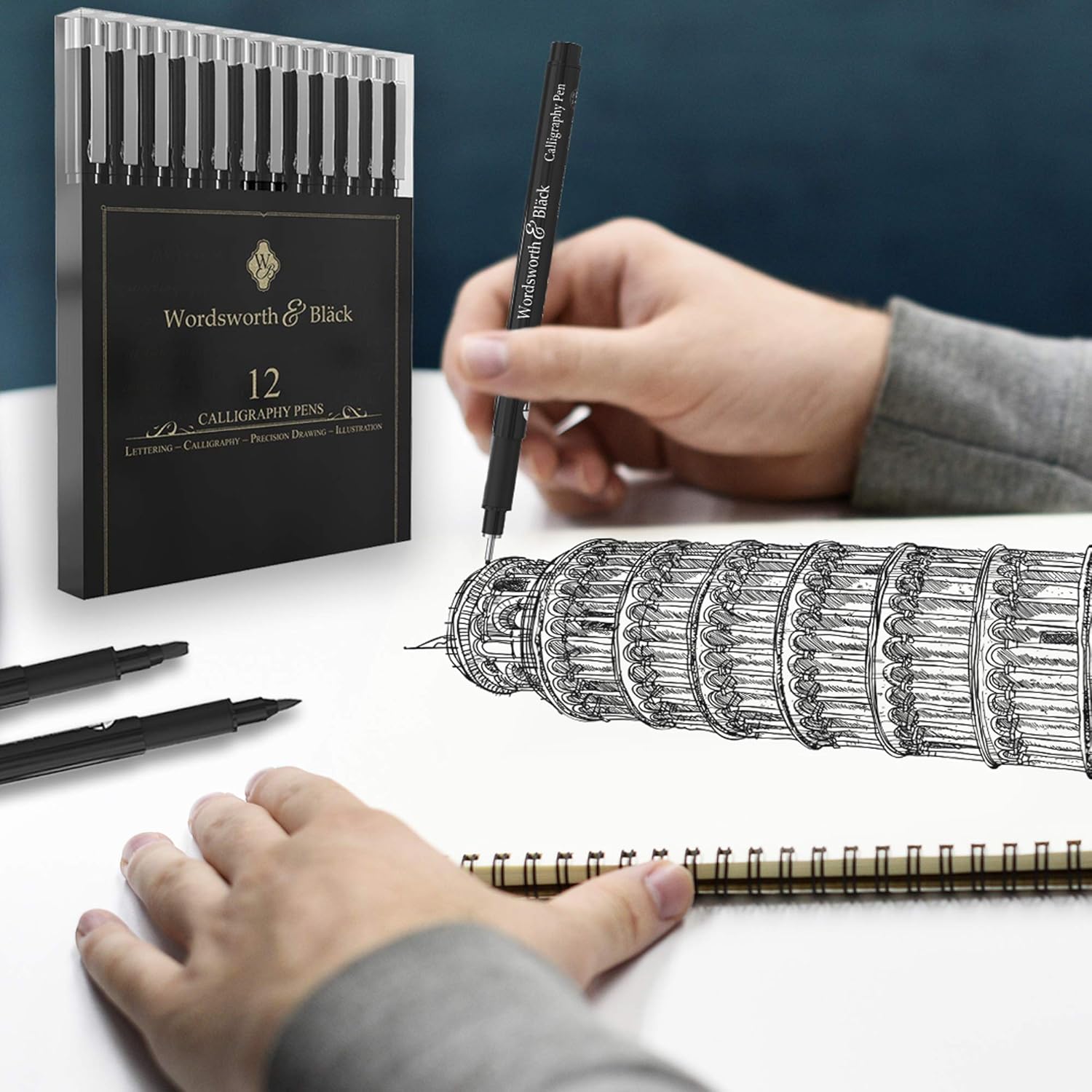 Wordsworth and Black 12 PACK Calligraphy Fineliner Philippines | Ubuy