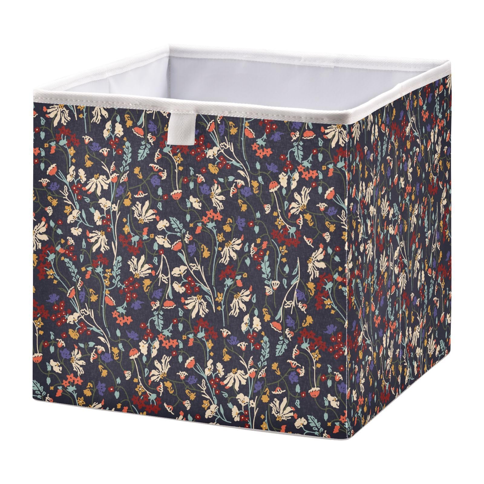 Amazon.com: SDMKA Vintage Floral Pattern Cube Storage Bin Foldable ...