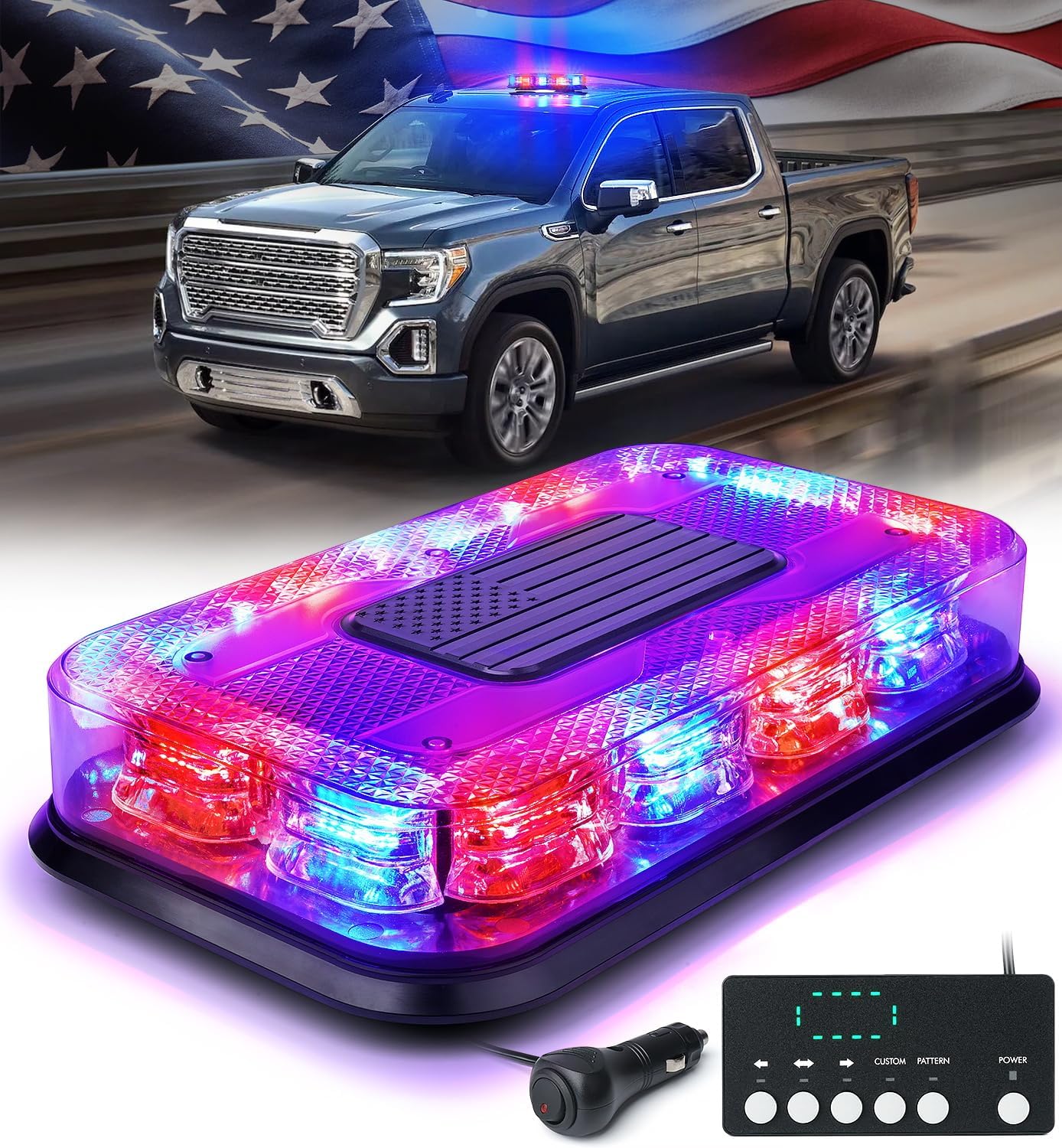 Amazon.com: Xprite 42 LED Roof Top Strobe Beacon Light Bar w/Controller ...