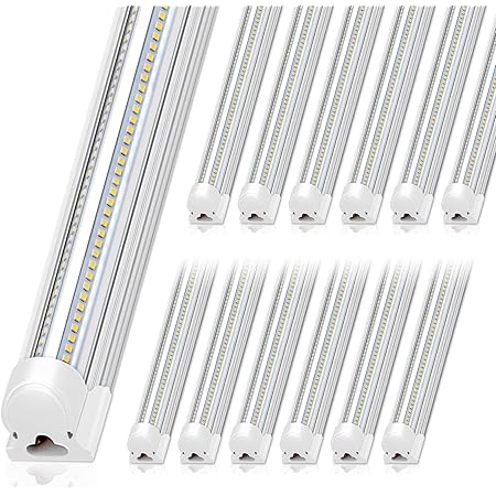 Barrina LED Shop Light, 8FT 72W 9000LM 5000K, Daylight White, V Shape ...