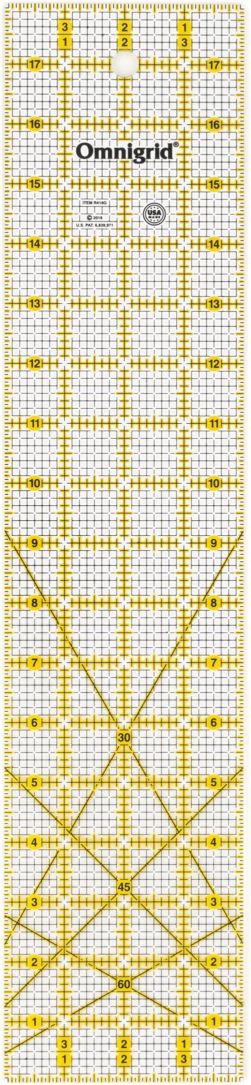 Amazon.com: Omnigrid OmniAngle 6" x 24" Non-Slip Wedge Quilting Ruler ...