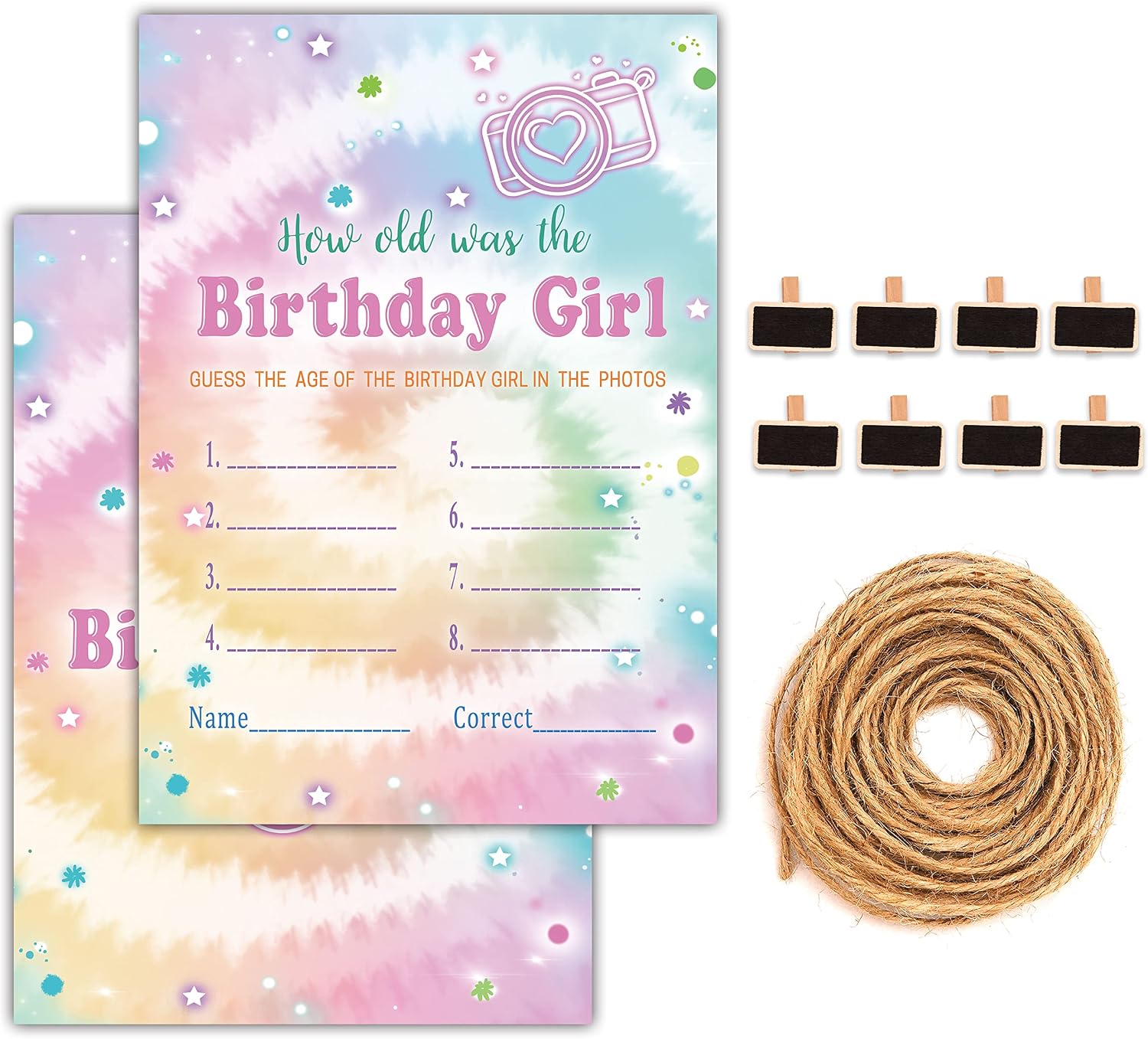 Buy How Old Was The Birthday Girl Birthday Party Game - Tie Dye Design ...