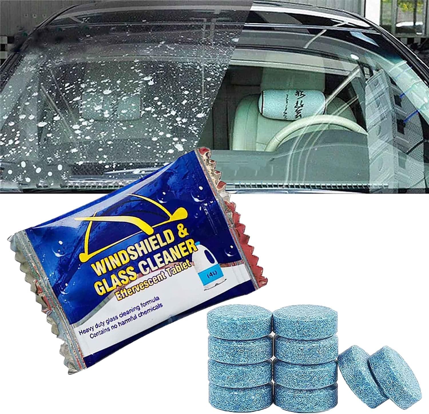 Premium Windshield Cleaning Tablets – Crystal Clear Auto Glass Cleaner ...