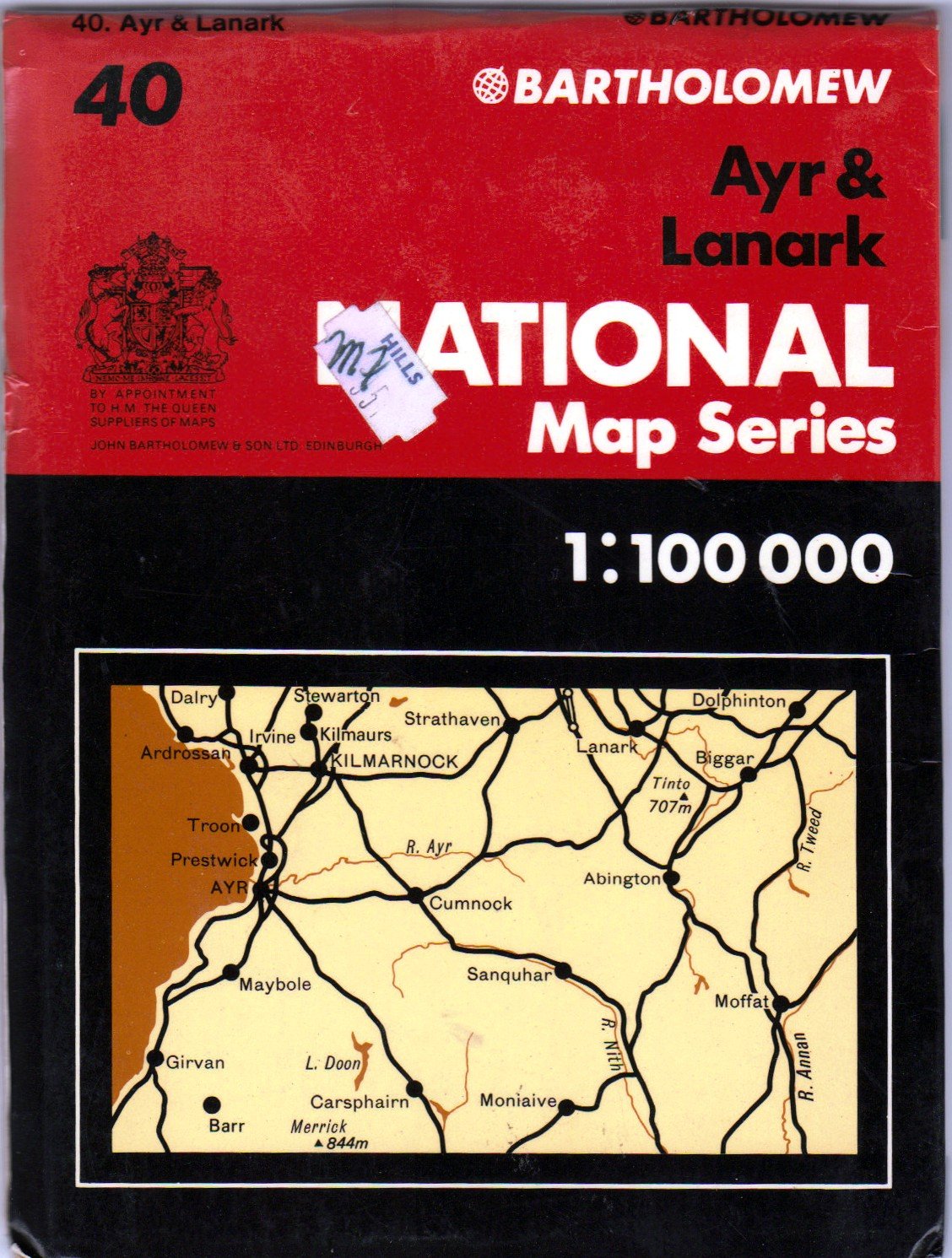 Bartholomew National Map Series. Sheet 40 Ayr & Lanark 1:100000: Anon ...