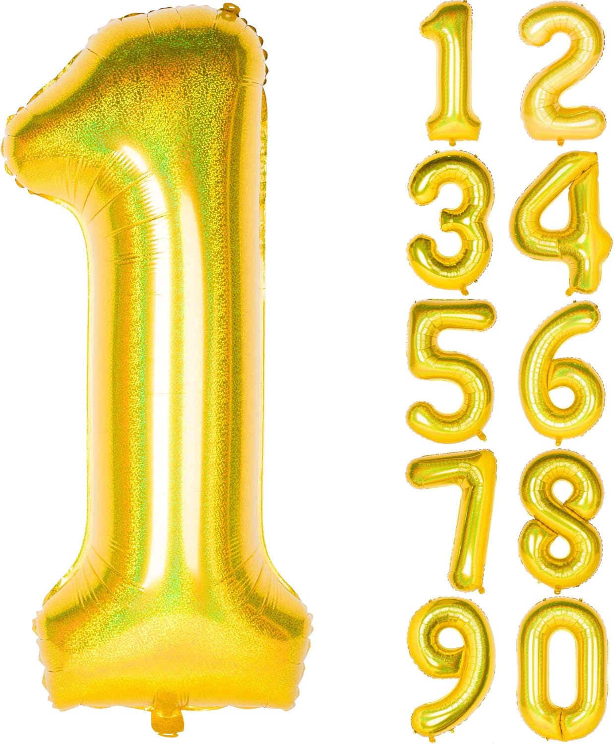 Amazon.com: 40 Inch Laser Gold Numbers 0-9 Birthday Party Decorations ...