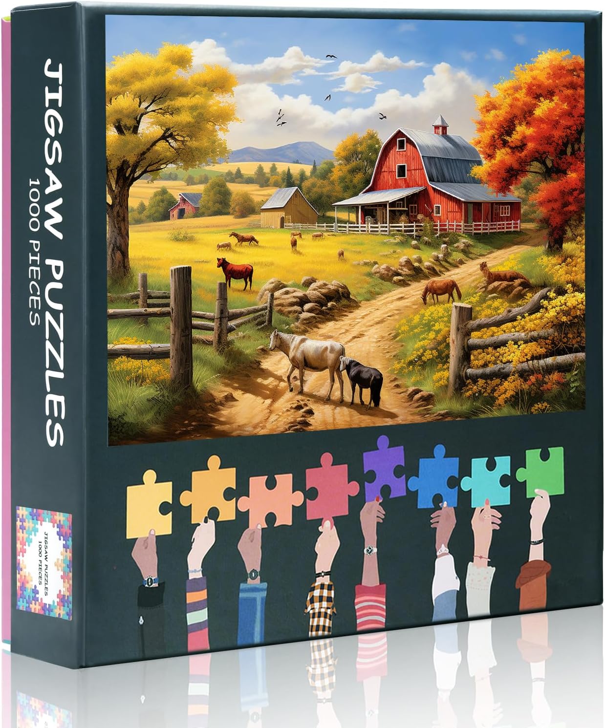 Amazon.com: Farm Animals & Barn 1000 Piece Puzzle - Rustic Countryside ...
