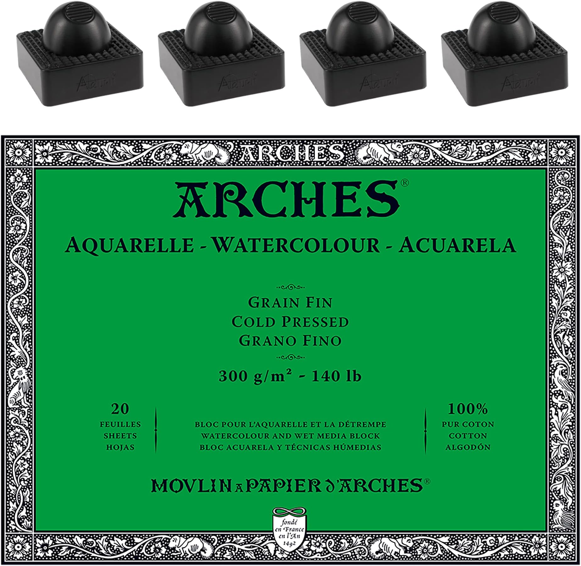 Amazon.com: Arches Aquarelle Watercolor Block, Cold Pressed, 140lb ...