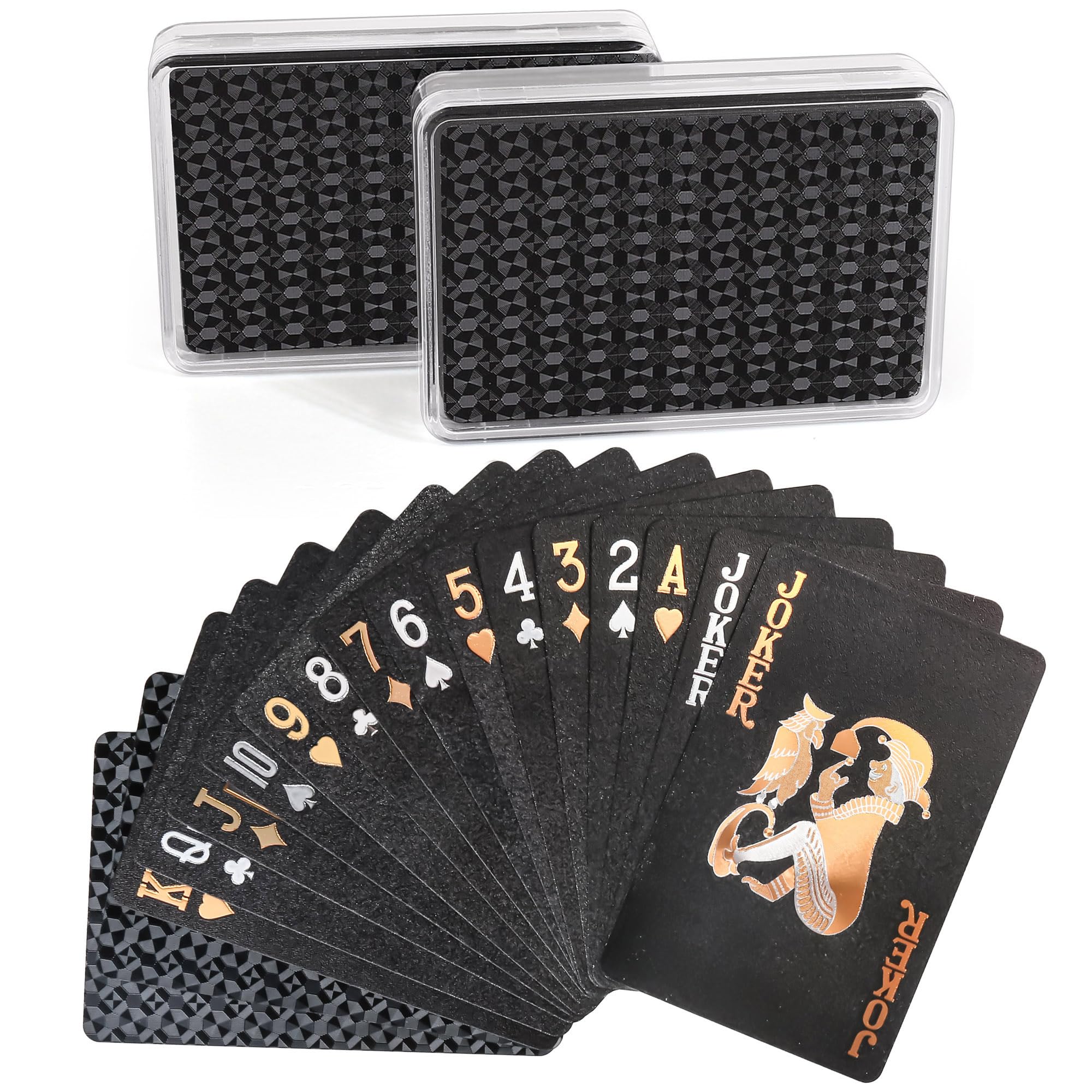 LotFancy Plastic Playing Cards, 2 Decks of Cards with Plastic Cases ...
