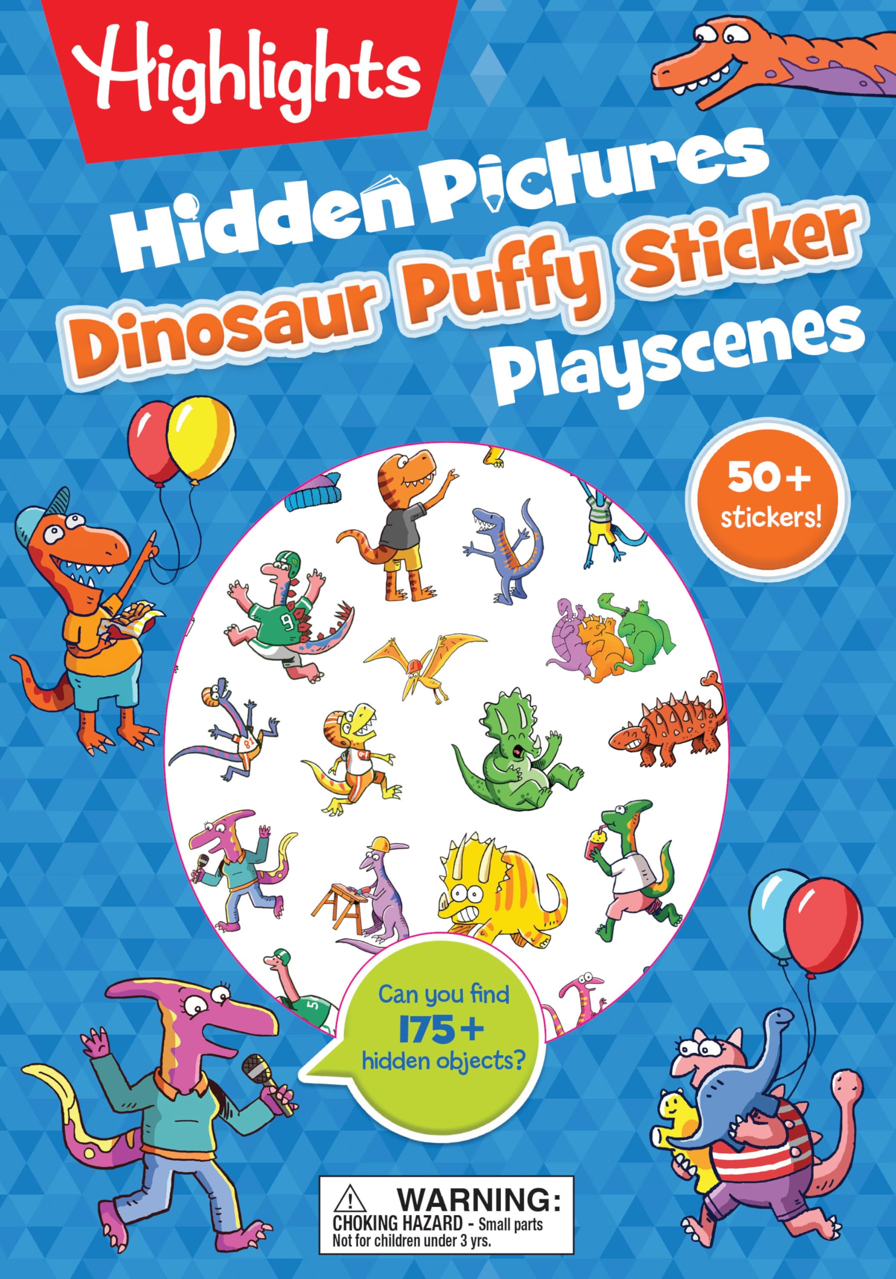 Snapklik.com : Dinosaur Hidden Pictures Puffy Sticker Playscenes