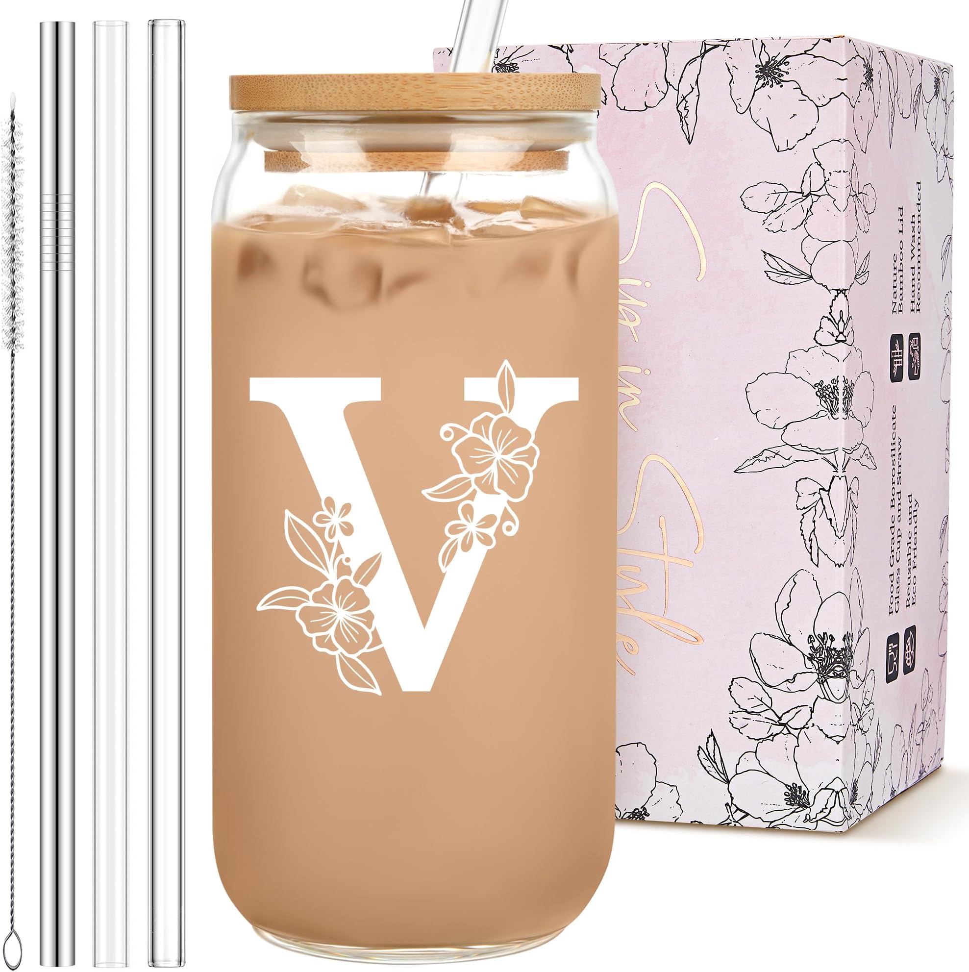 Amazon.com | Personalized Tumbler, Monogrammed Can Glass Cups with ...