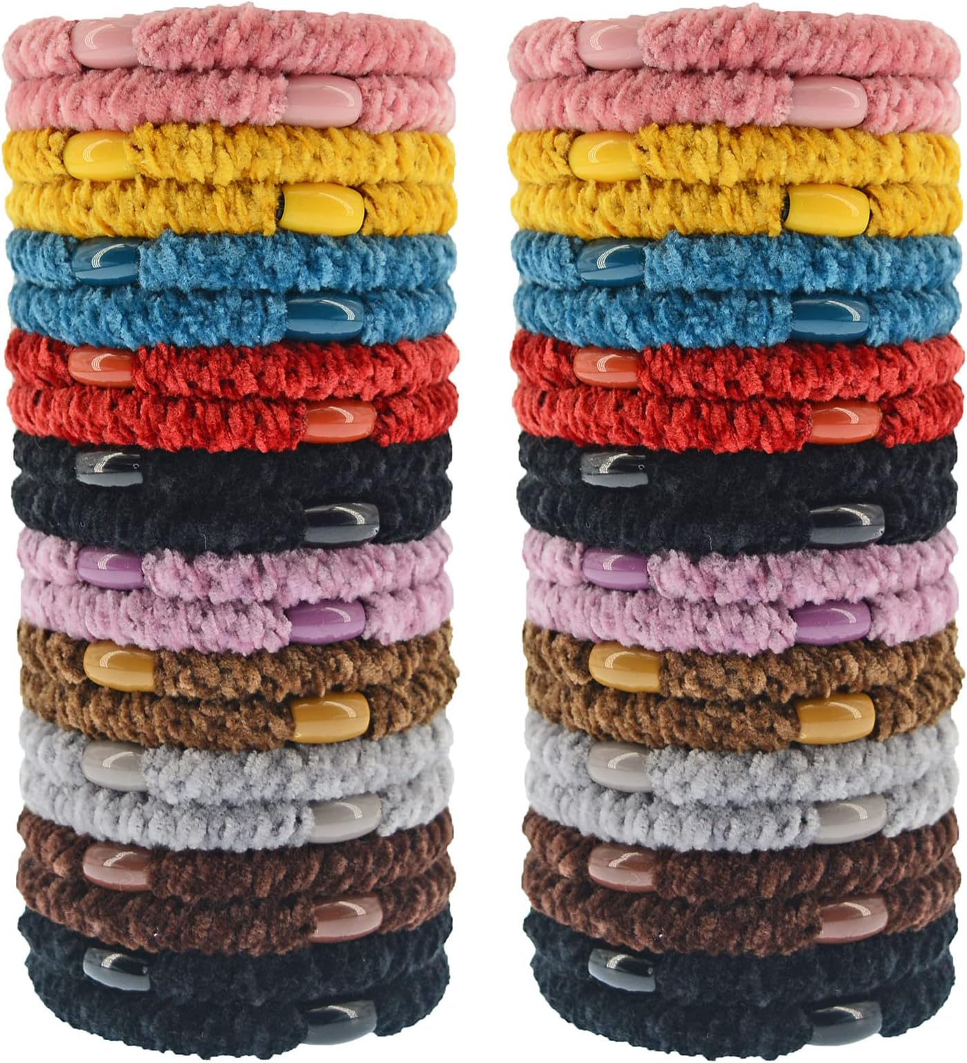 Amazon.com : 10 Pcs Acrylic Cuff Hair Ties Elastics Ponytail Holders ...