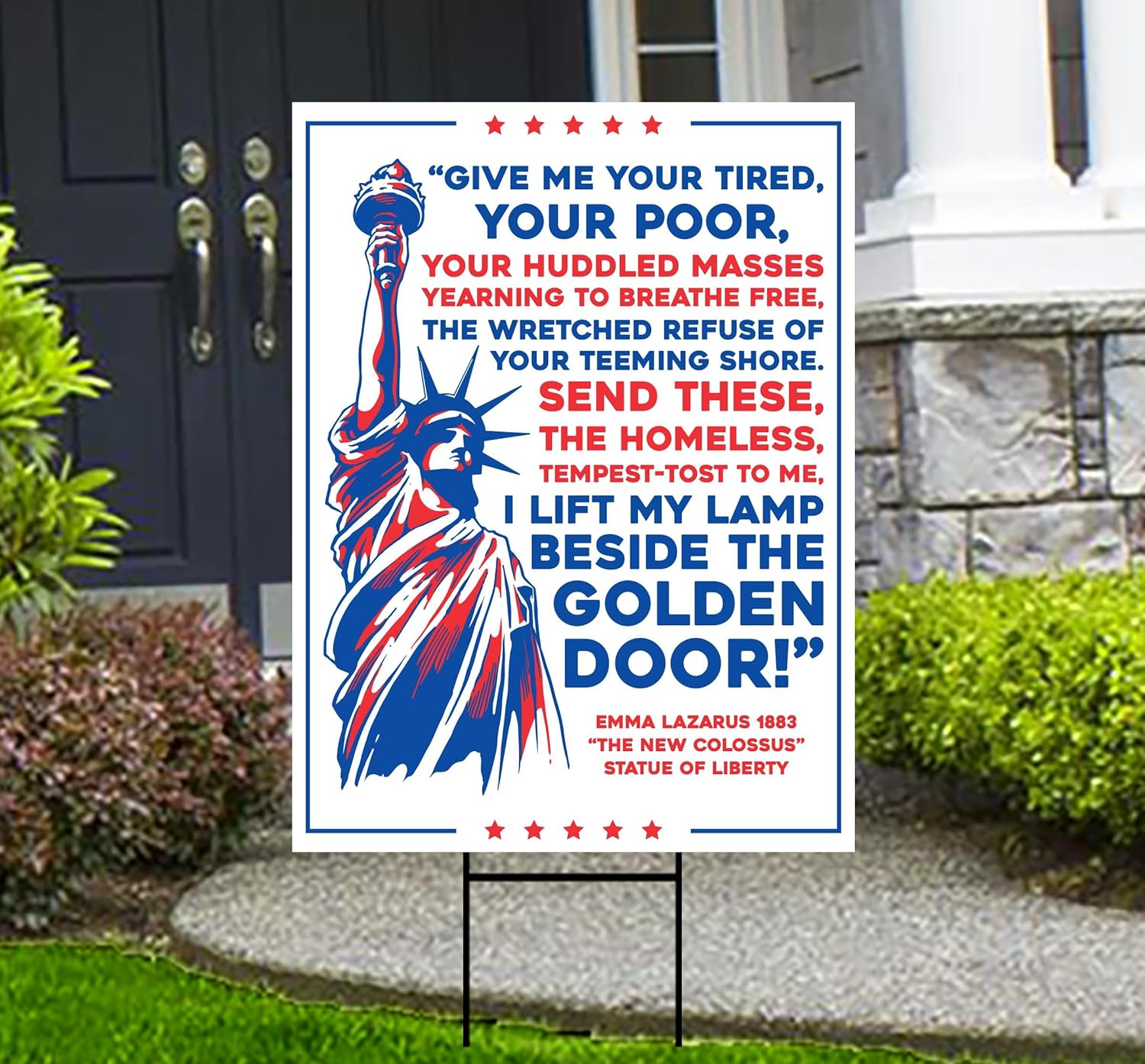 Amazon.com : Statue of Liberty Yard Sign - Anti-Trump Lawn Sign, Lady ...