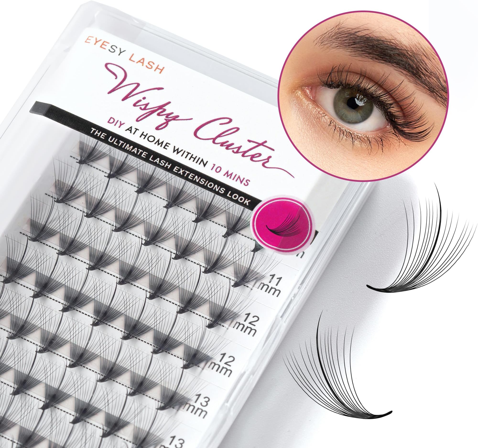 Amazon.com: DIY Wispy Individual Lash Clusters 72+12pcs 20D D Curl 0.07 ...