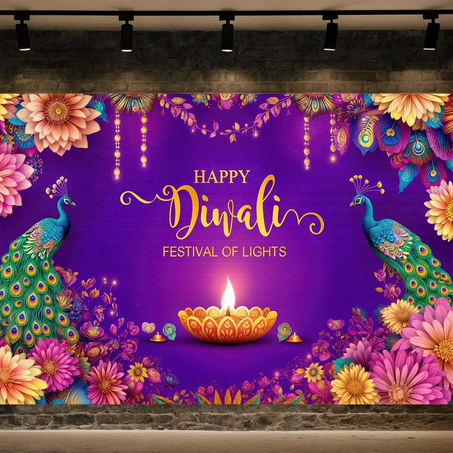 Amazon.com : 10X8fT Happy Diwali Party Backdrop Decorations Indian ...