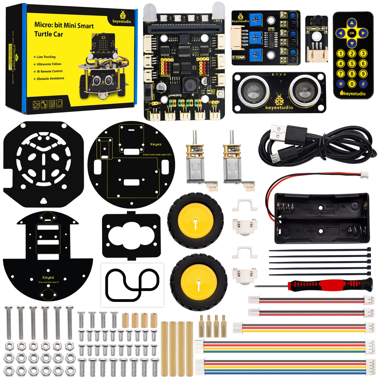 Snapklik.com : KEYESTUDIO Microbit Starter Kit For BBC Micro Bit V2 V15,Blocks And Python Code ...