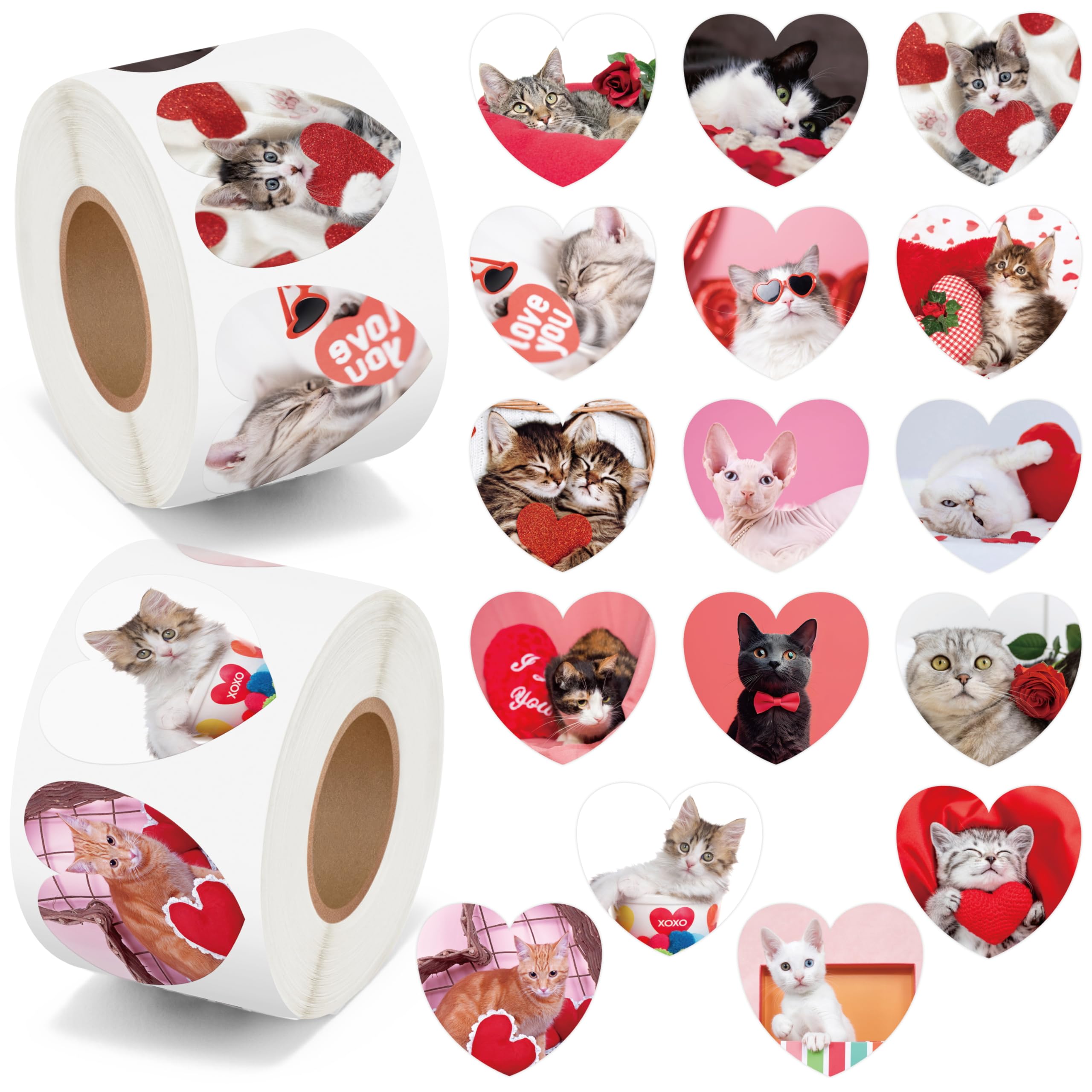 Amazon.com: BeYumi Valentine Realistic Cat Sticker - 1000Pcs Valentine ...