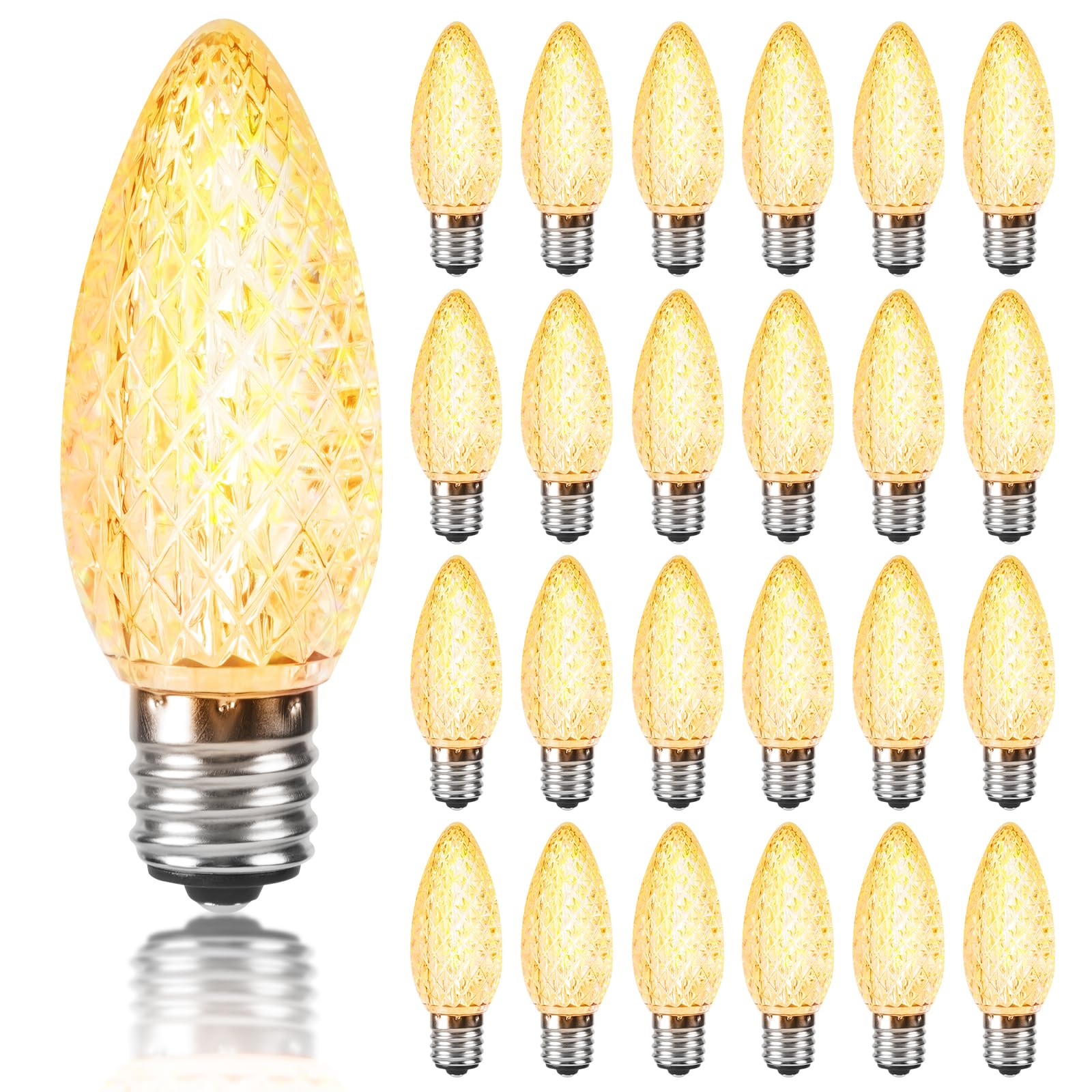 Neanete C9 Christmas Light Bulbs Warm White 2100K LED 1W Replacement 7W ...