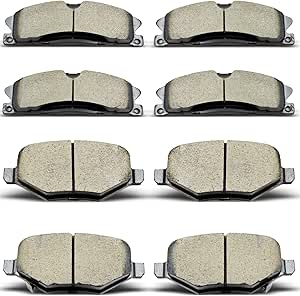 Amazon.com: 8PCS Front Rear Ceramic Brake Pads Replacement Kit Fits For Ford Explorer/Flex ...