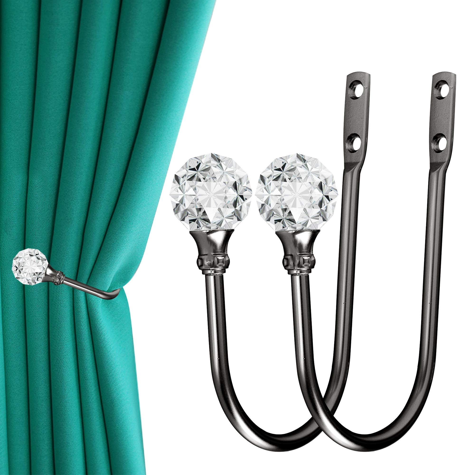 Amazon.com: Curtain Holdback, 4Pcs Wall Mounted Drapery Tiebacks with ...