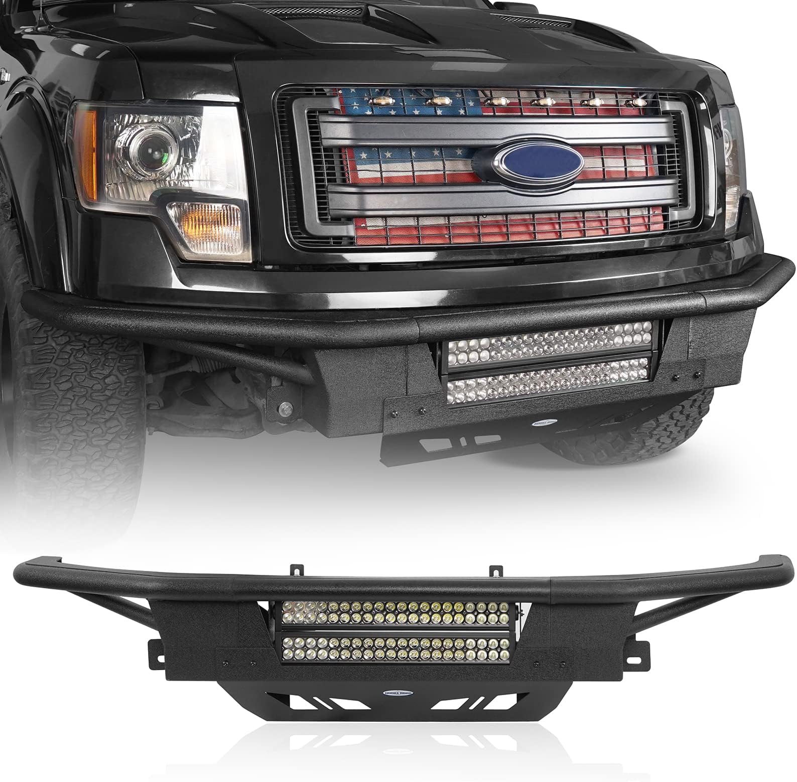Amazon.com: Hooke Road 09-14 F150 Prerunner Front Bumper with Skid ...