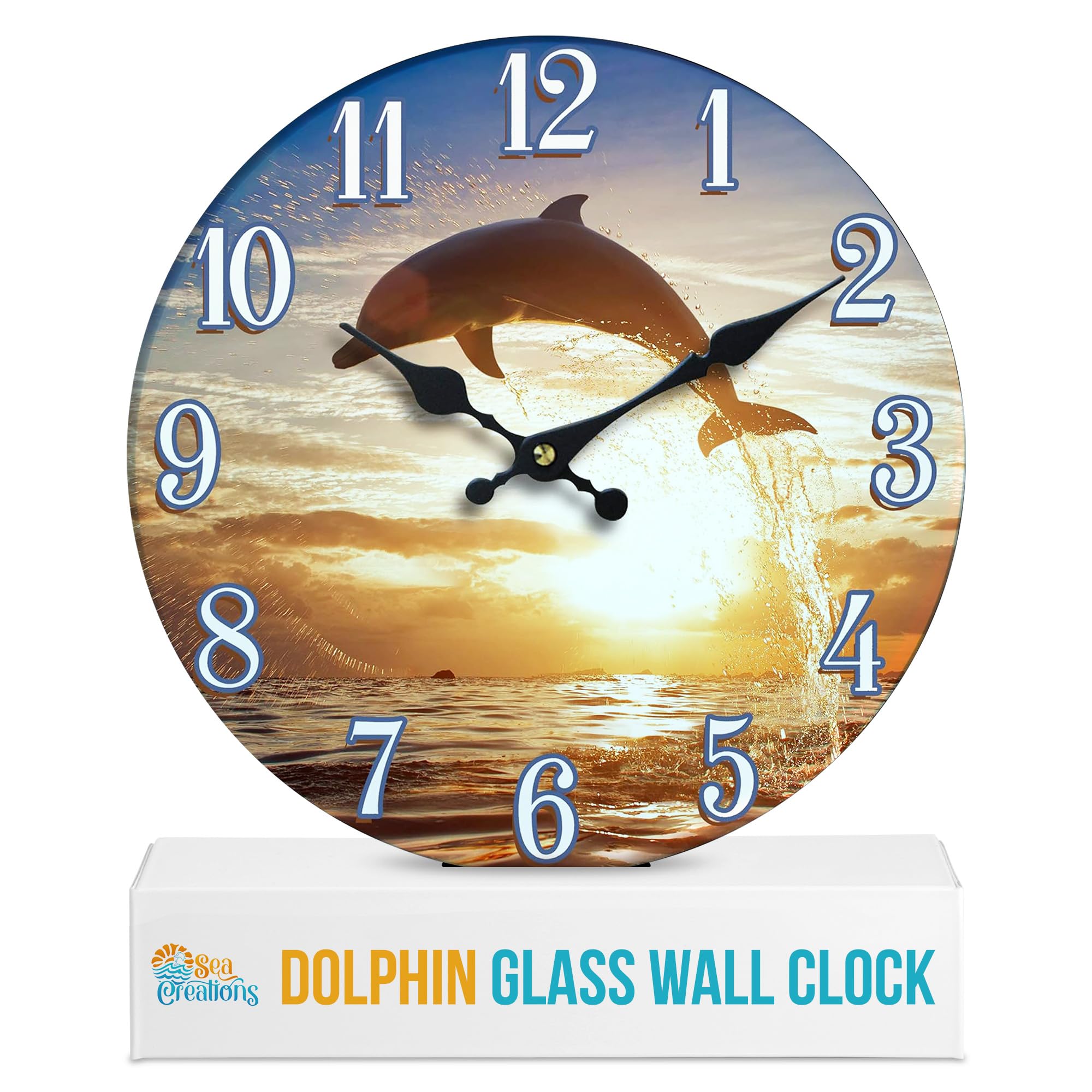 Amazon.com: Sea Creations Glass Wall Clock - Coastal, Nautical, and ...