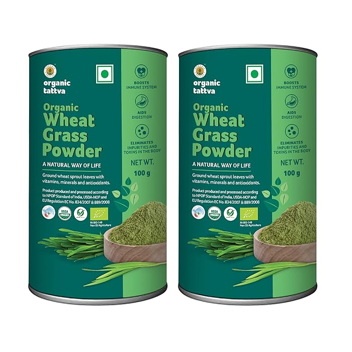 Buy Organic Tattva, Organic Wheat Grass Powder, 100 Gram (Pack of 2 ...