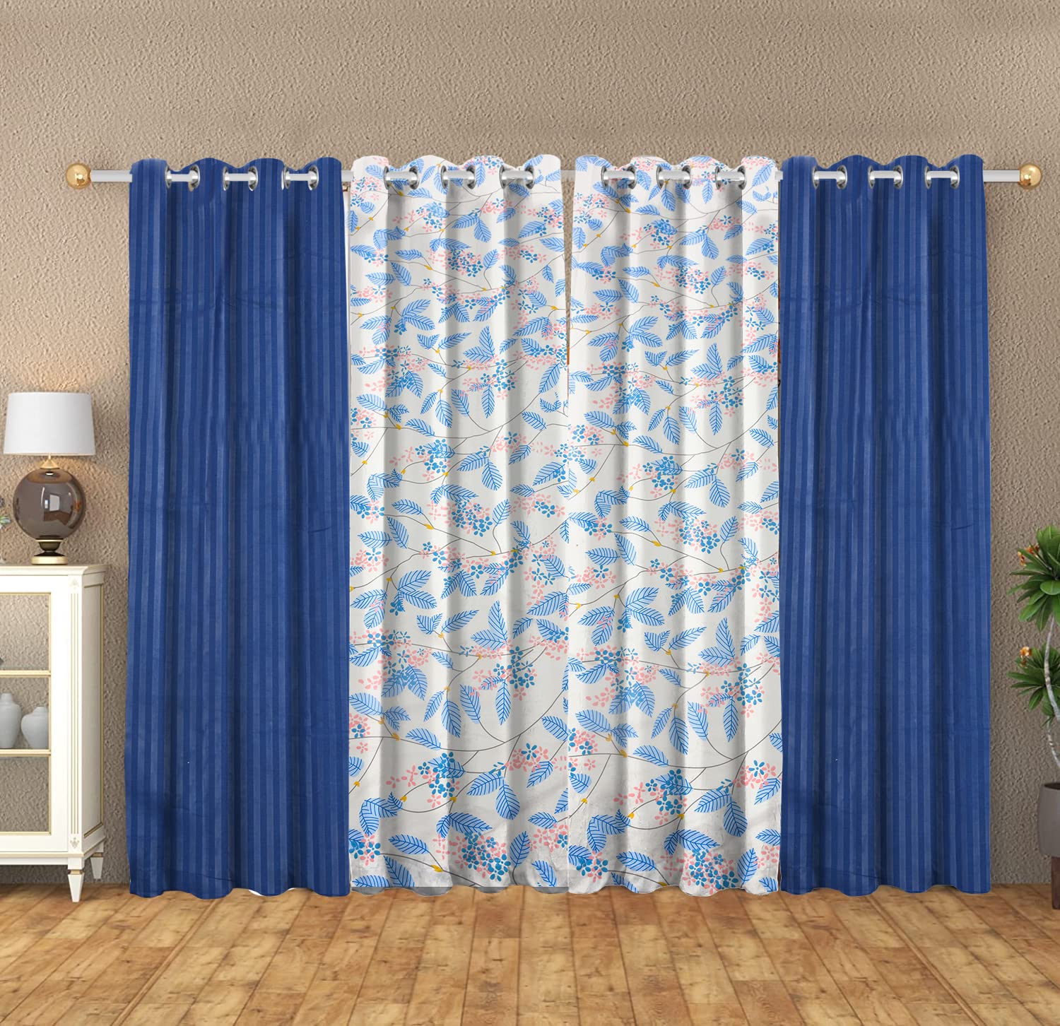 Buy RRC Super Soft Brushed Microfiber Cotton Curtains - 2 Pieces ...