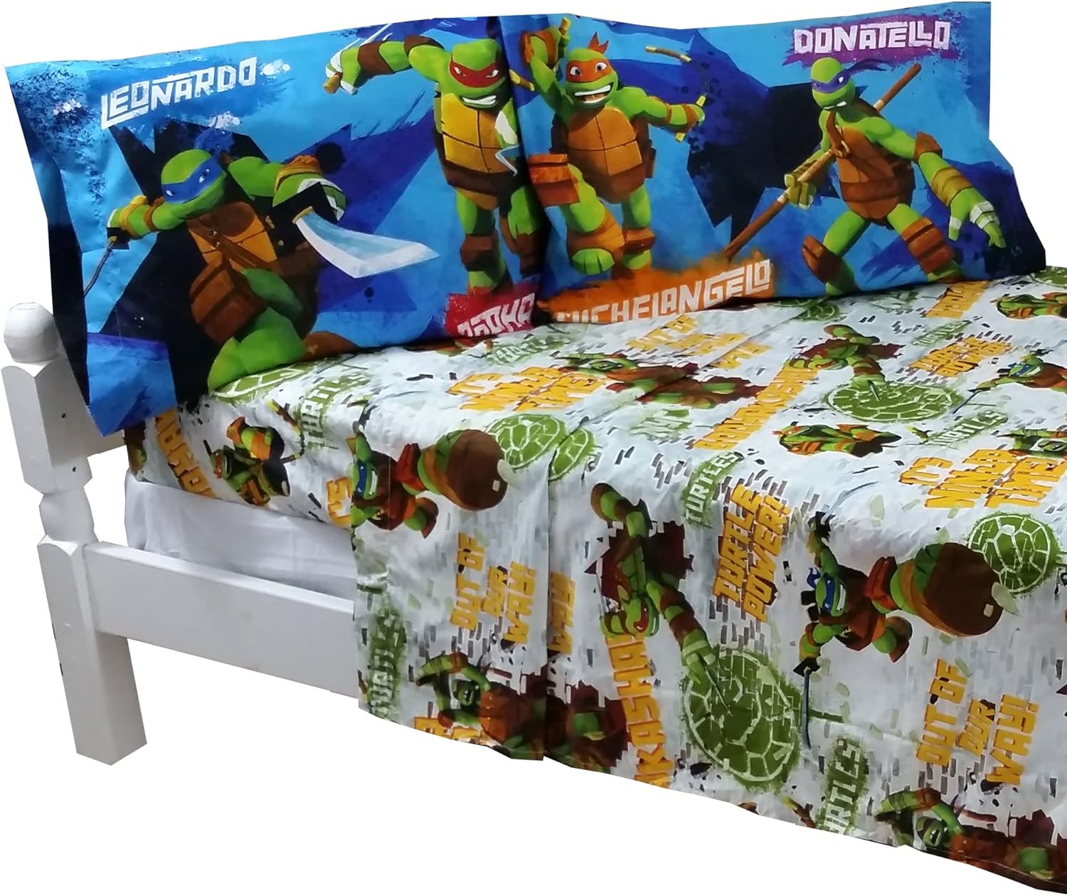Amazon.com: 4pc Teenage Mutant Ninja Turtles Full Bed Sheet Set TMNT ...