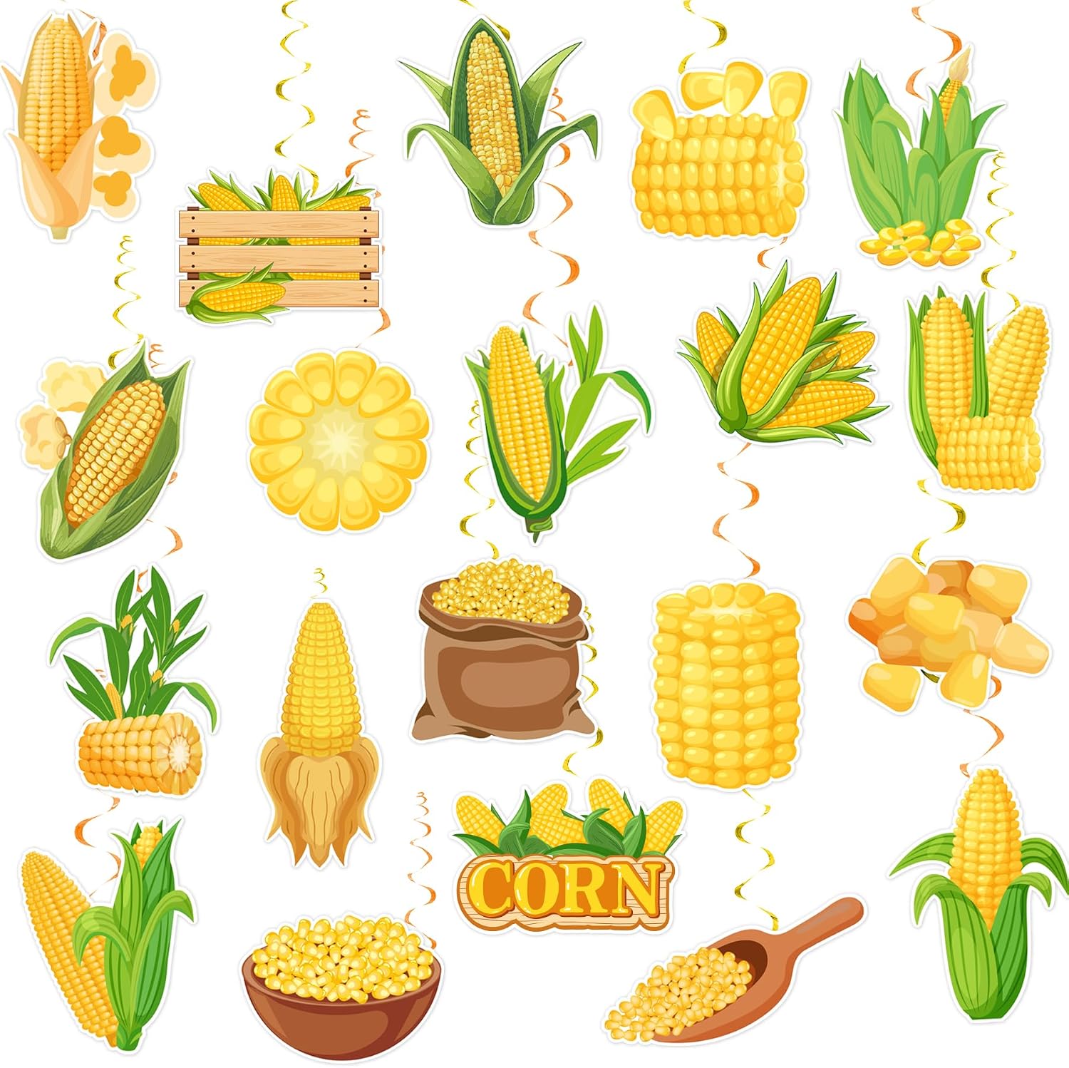 Amazon.com: 20 Pieces Corn Hanging Swirls Vegetable Corn Hanging ...