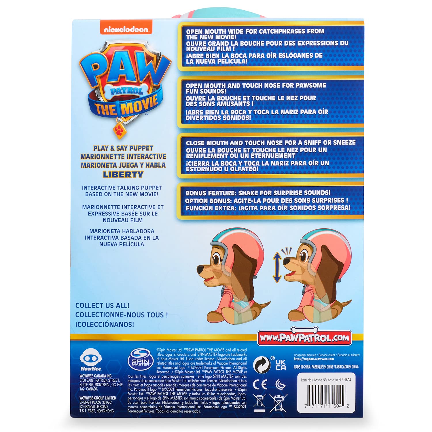 Buy WowWee Paw Patrol: The Movie Liberty Play & Say Interactive Puppet ...