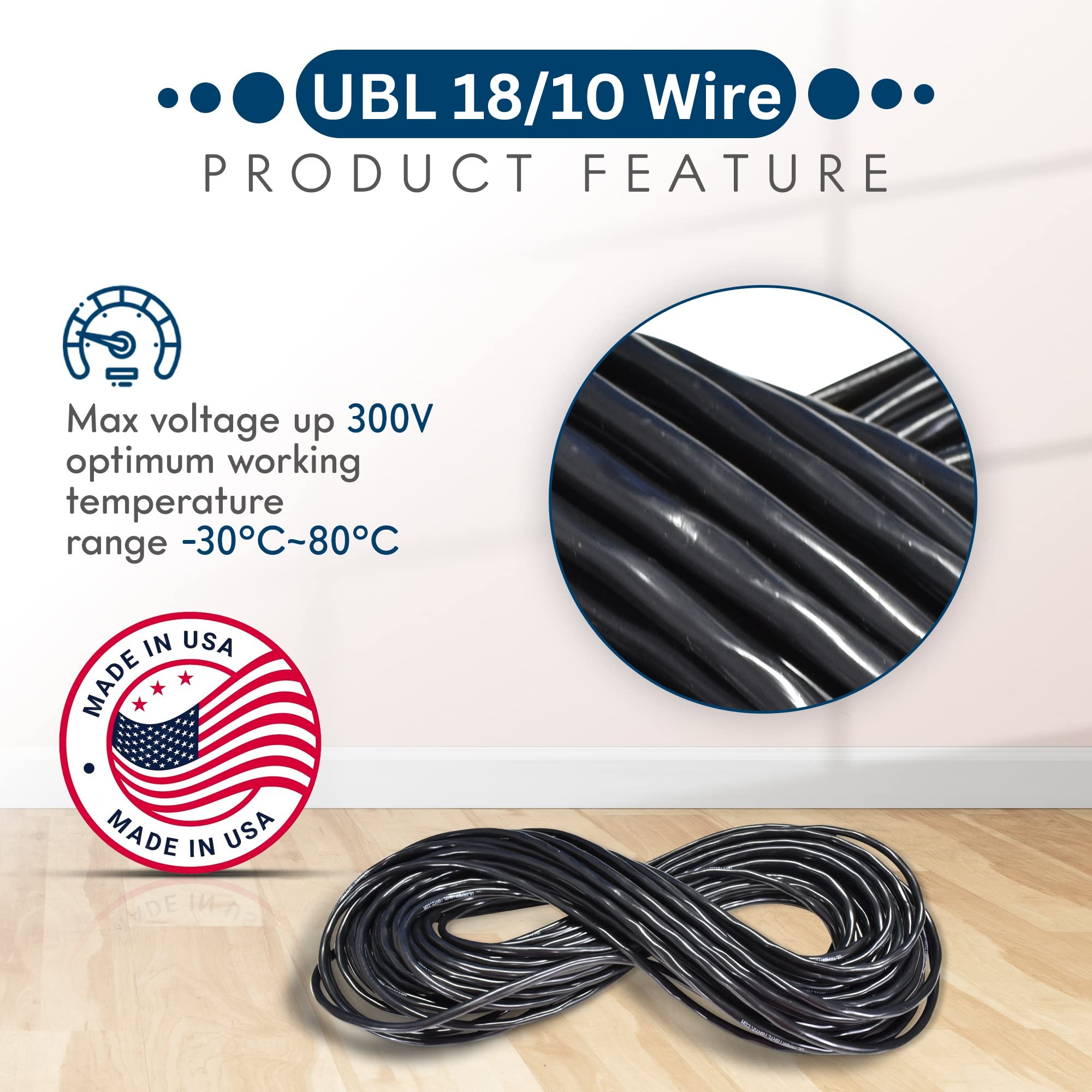 Snapklik.com : UBL 18/10 Automotive Electrical Wire - 18 AWG Stranded ...