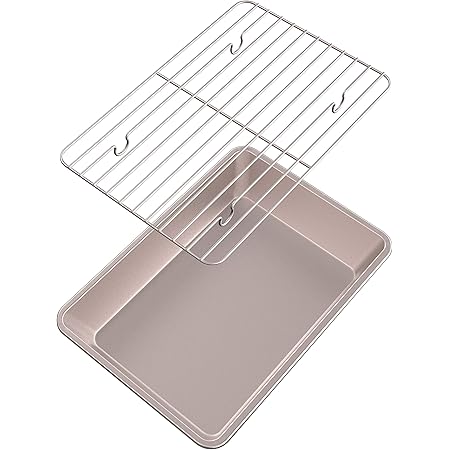 CHEFMADE Roasting Tins 34 x 24 cm with Rack 13 Inch Non Stick Carbon ...