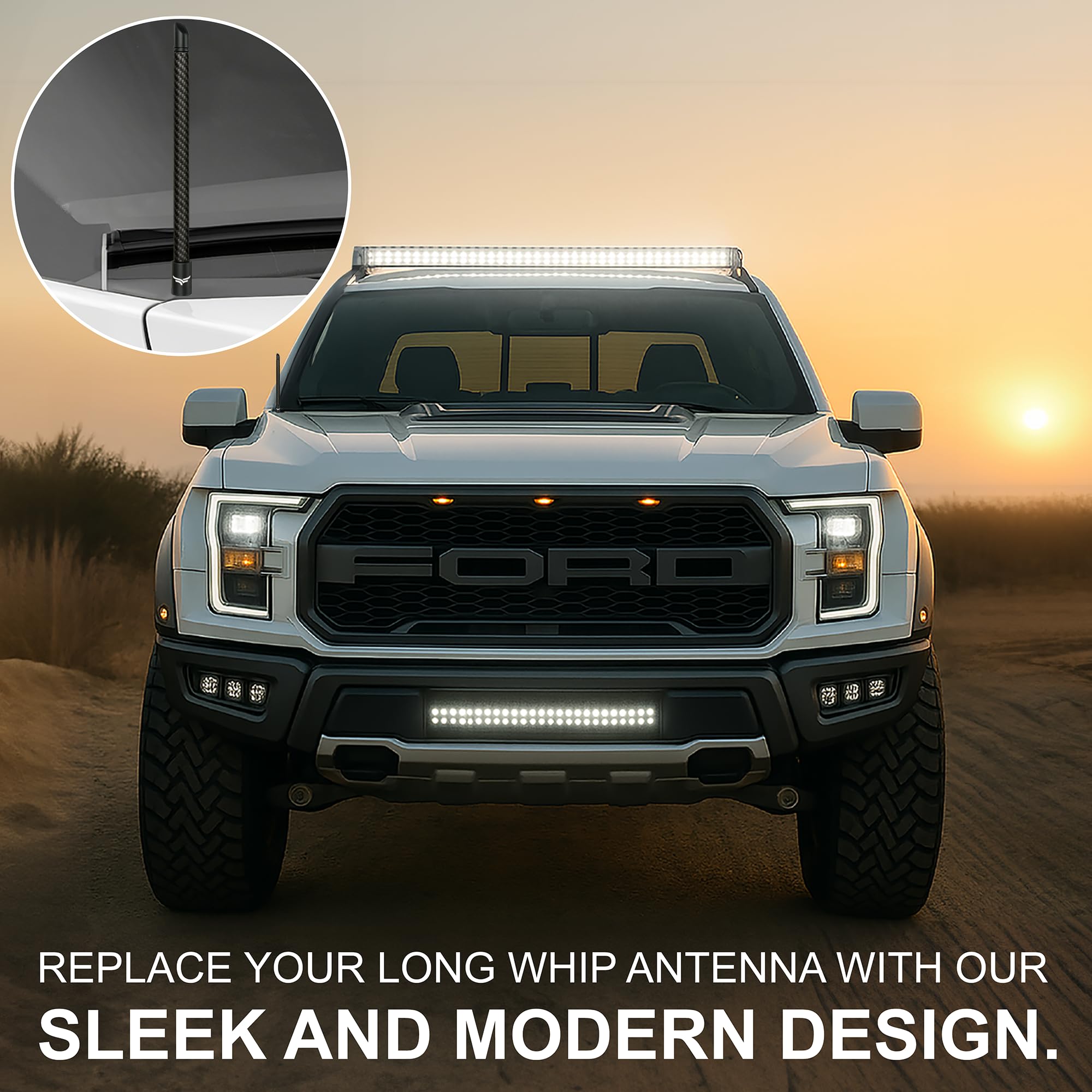 Snapklik.com : EcoAuto 8" Universal Short Stubby Truck Antenna Truck ...
