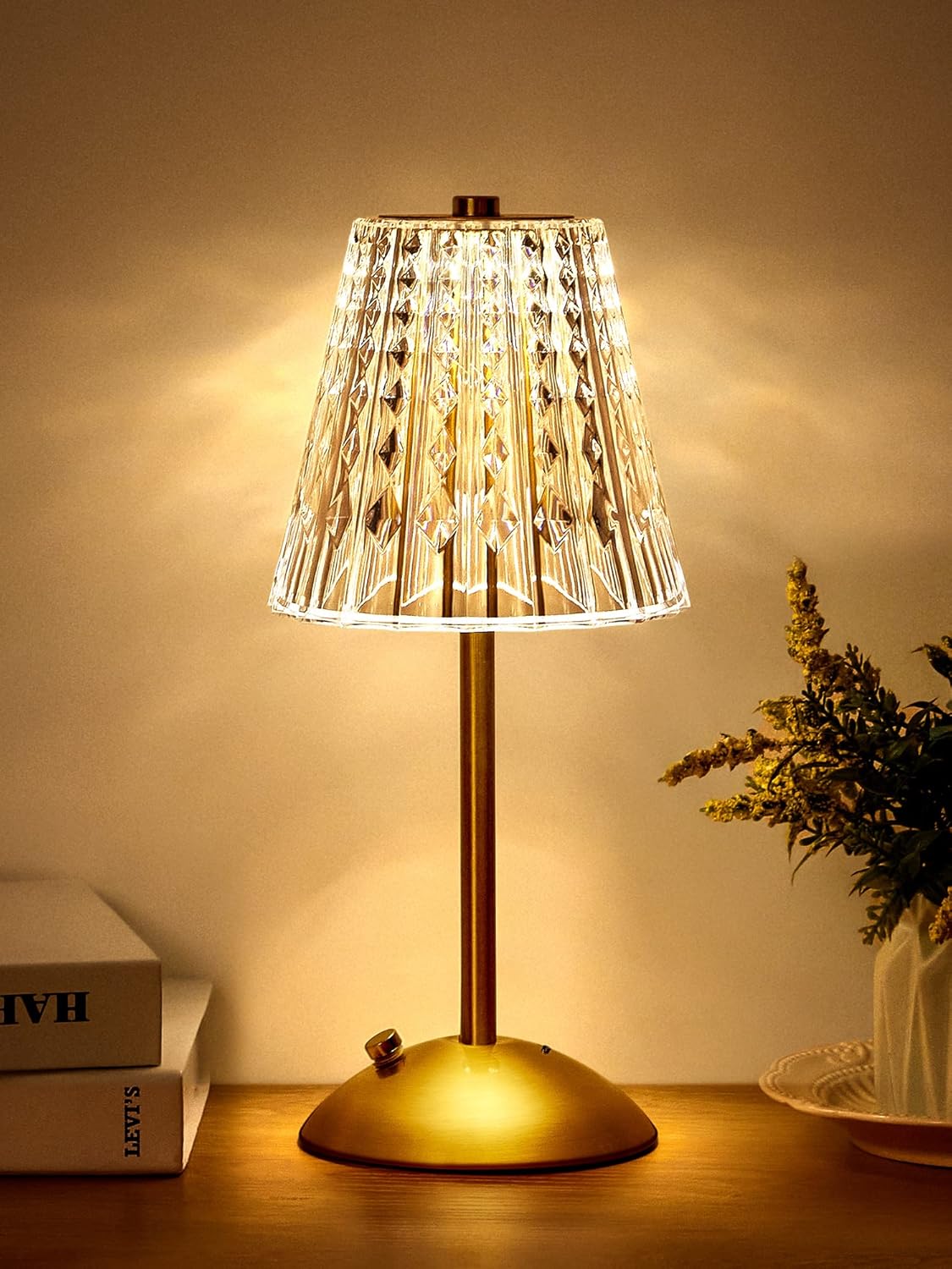 One Fire Table Lamp, Touch Lamps Bedside Lamp, 10-Way Dimmable Crystal ... One Fire Table Lamp, Touch Lamps Bedside Lamp, 10-Way Dimmable Crystal ...