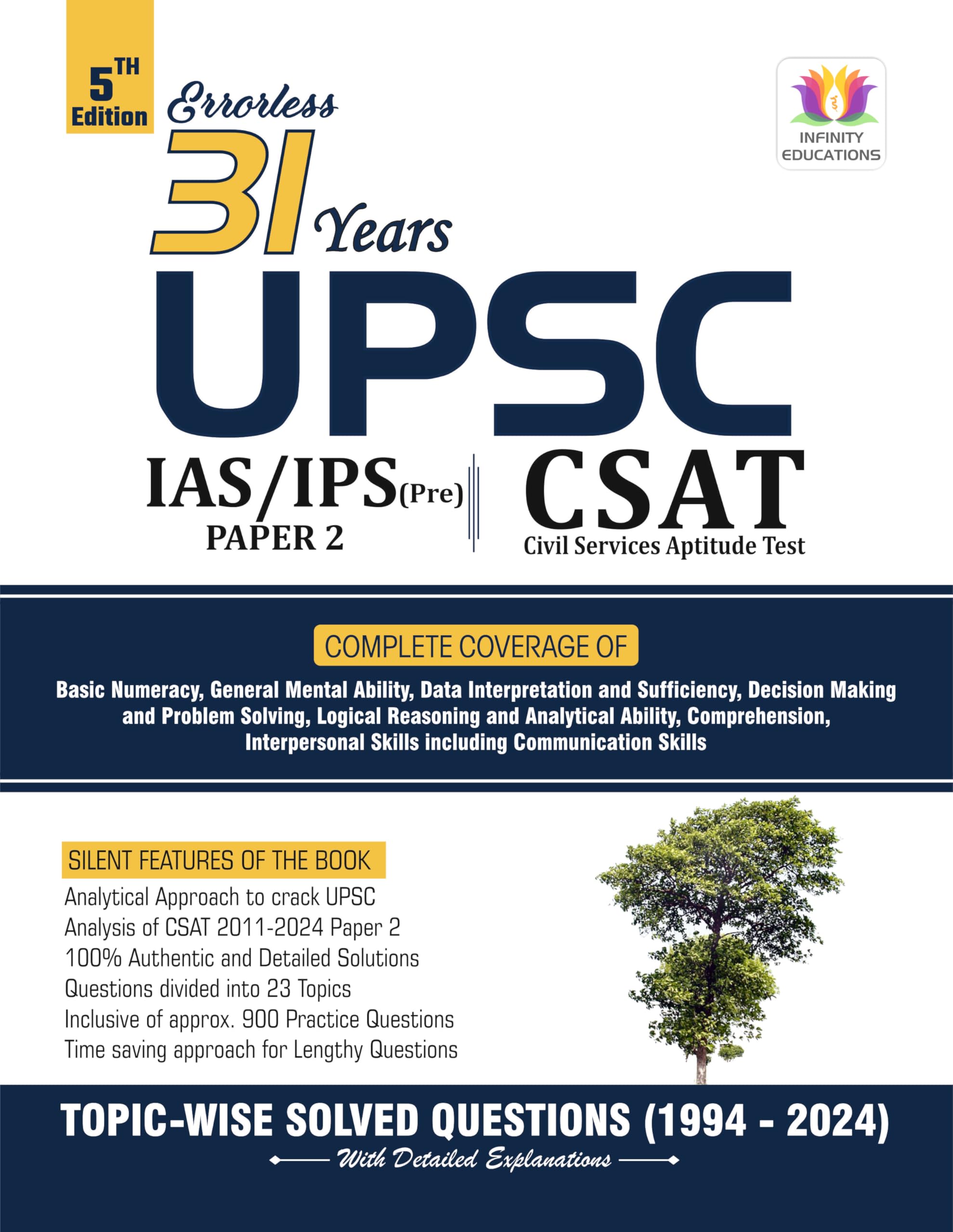 Buy 31 Years UPSC IAS/IPS Prelims CSAT Paper 2 Solved Papers (1994-2024 ...