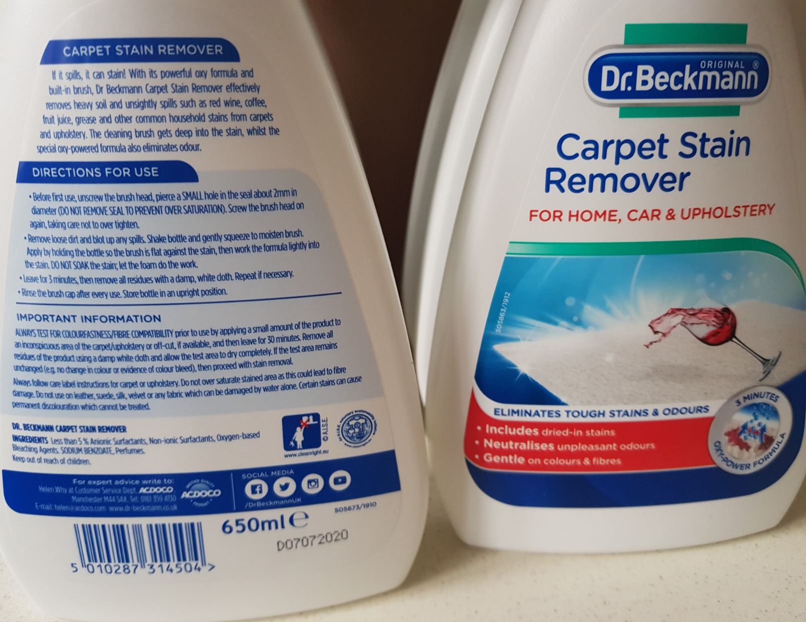 Dr. Beckmann Carpet Stain Remover | Removes even stubborn stains and ...