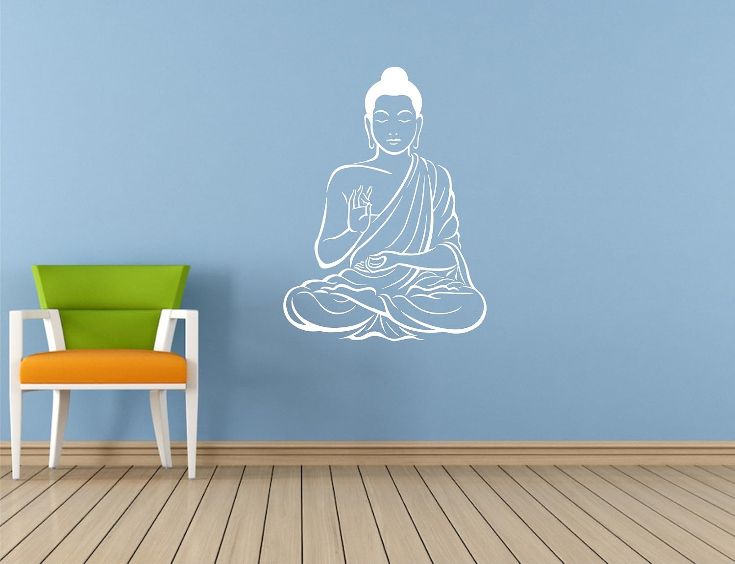 Wall Guru Gautam Buddha White Wall Sticker Vinyl Wall Stickers Size(79 ...