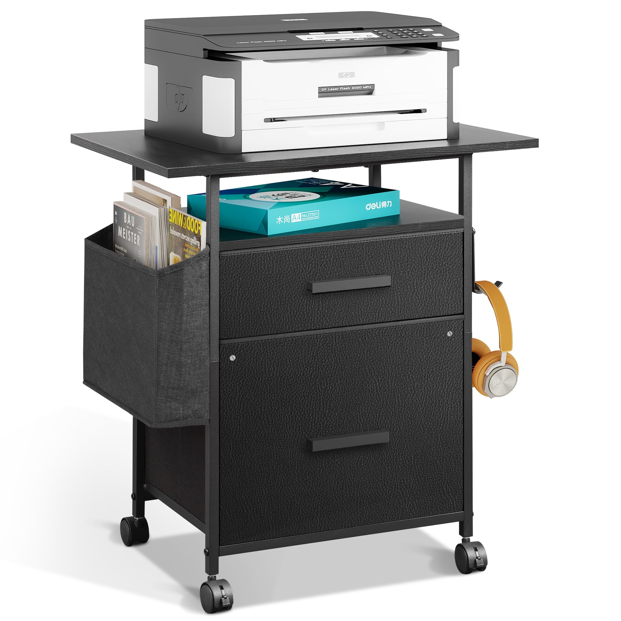 Amazon.com: NASHZEN File Cabinet Printer Stand, Fabric Mobile Filing ...
