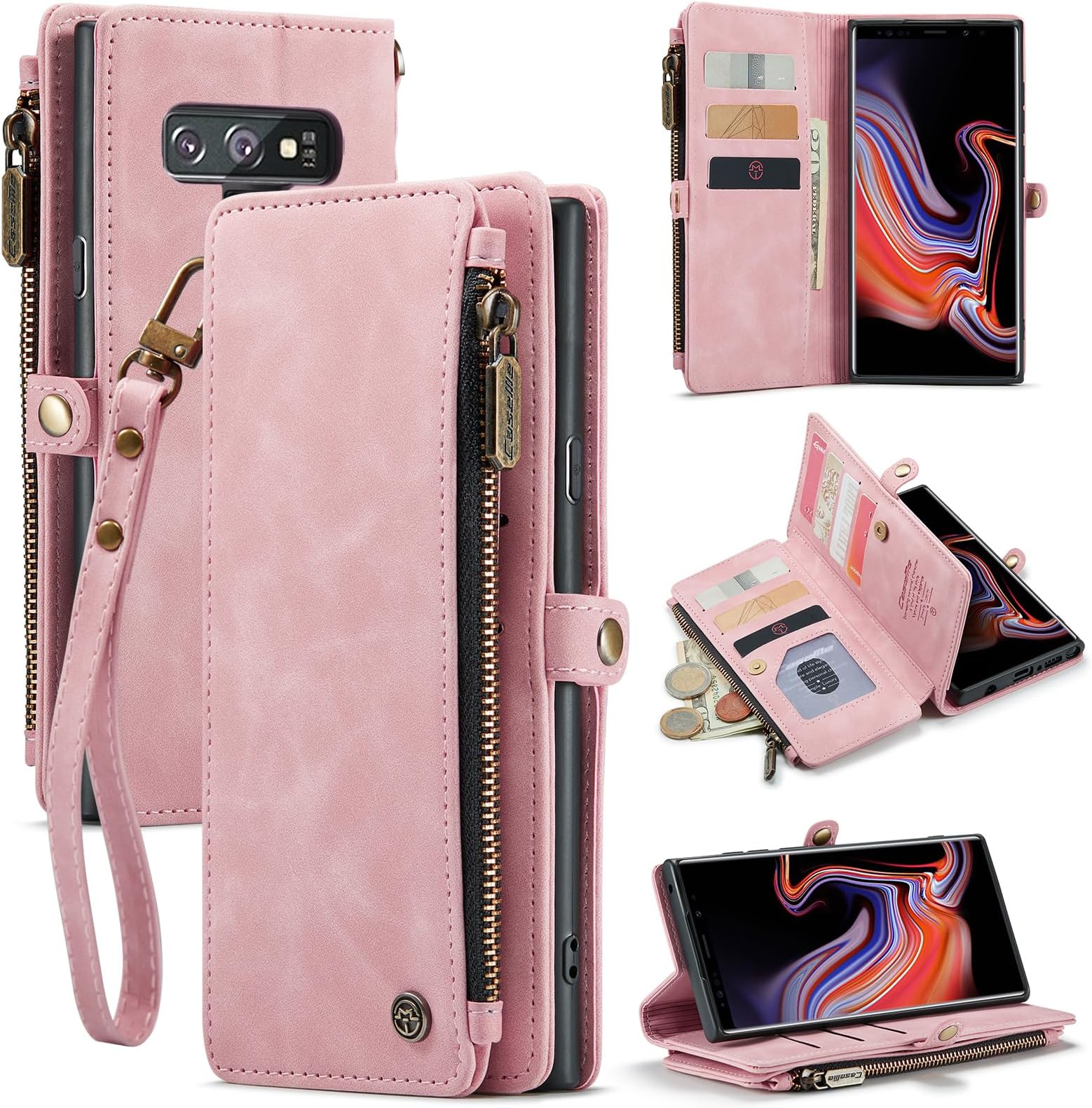 Amazon.com: Njjex Luxury Wallet Case for Galaxy Note 9 - PU Leather, 9 ...