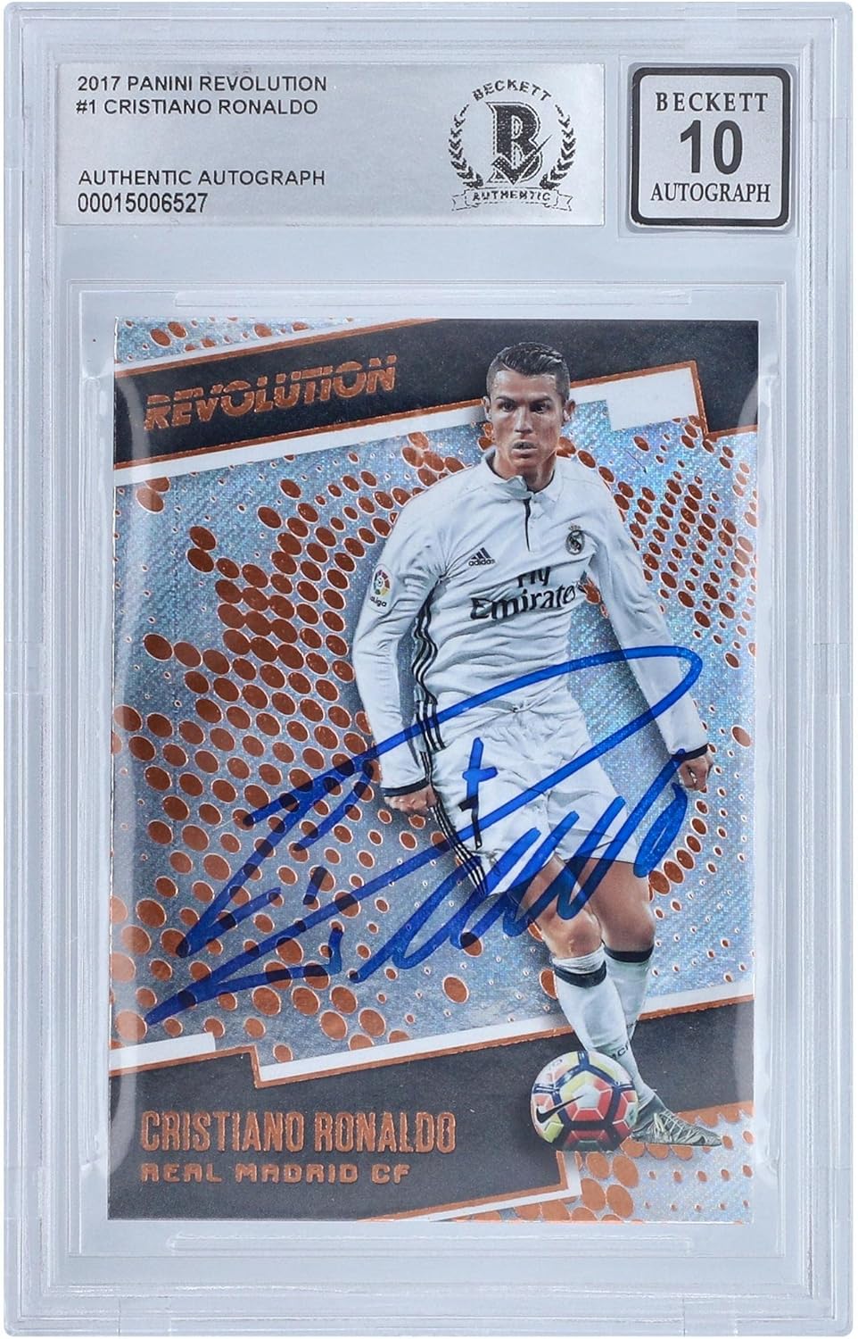 Cristiano Ronaldo Real Madrid Autographed 2017 Panini Revolution #1 BAS ...