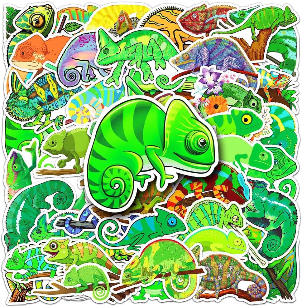 Amazon.com: 50Pcs Chameleon Stickers Anole Waterproof Vinyl Decals for ...