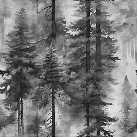 HAOKHOME Forest Peel and Stick Wallpaper Black/White Removable Wall ...